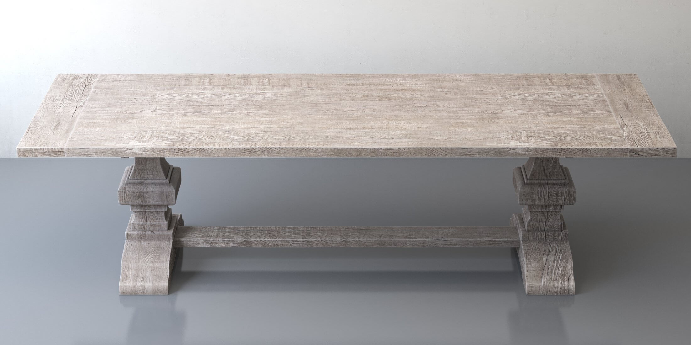 Baluster Rectangular Extension Dining Table Grey - 3D Model by musladinov