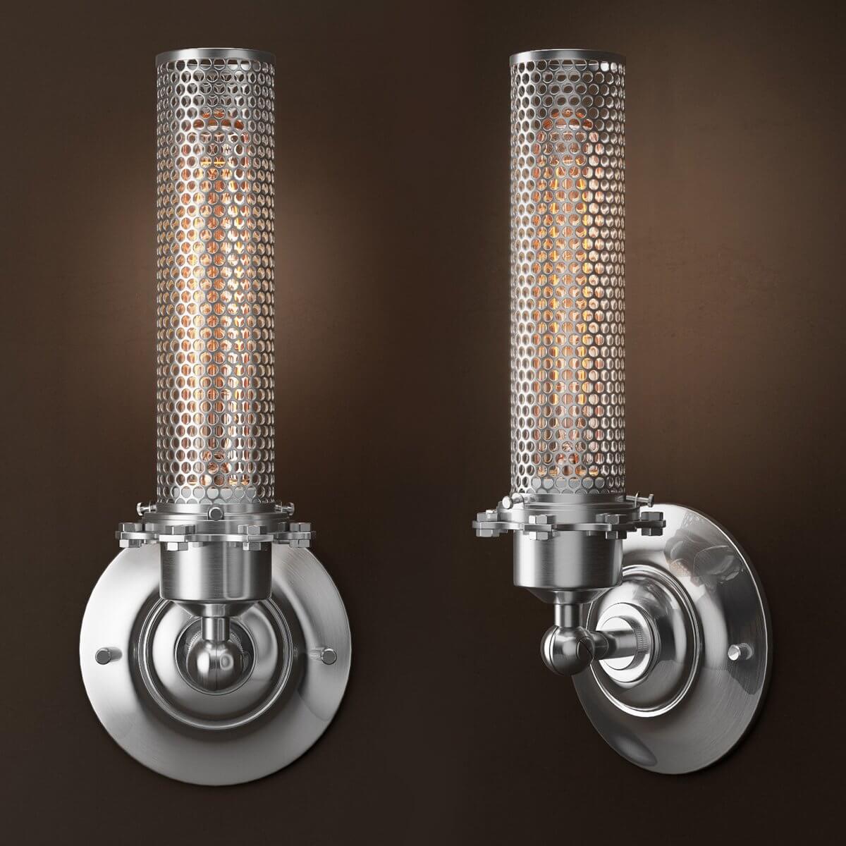Edison Perforated Metal Sconce - 3D Model by musladinov