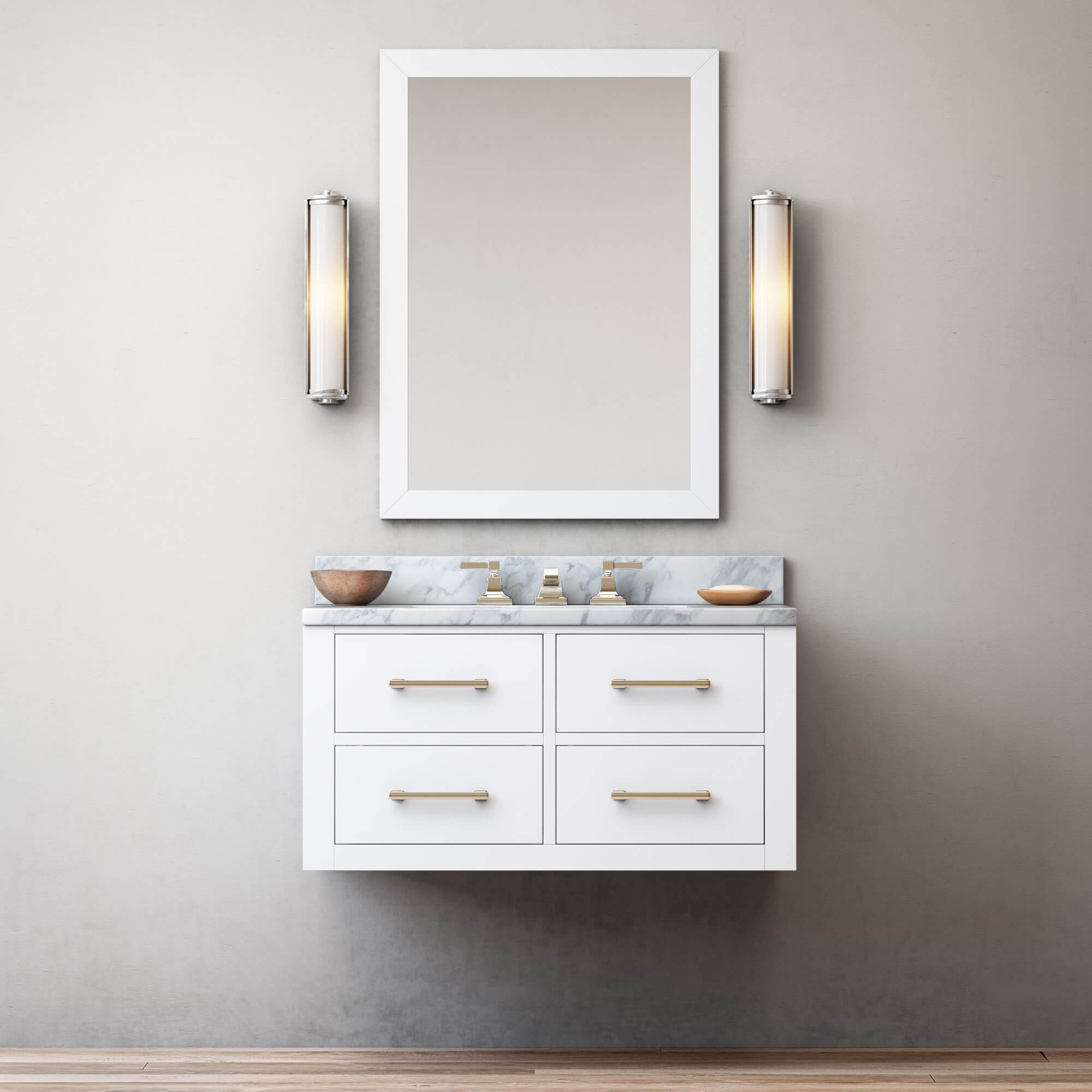 Hutton Single Floating Vanity White - 3D Model by musladinov
