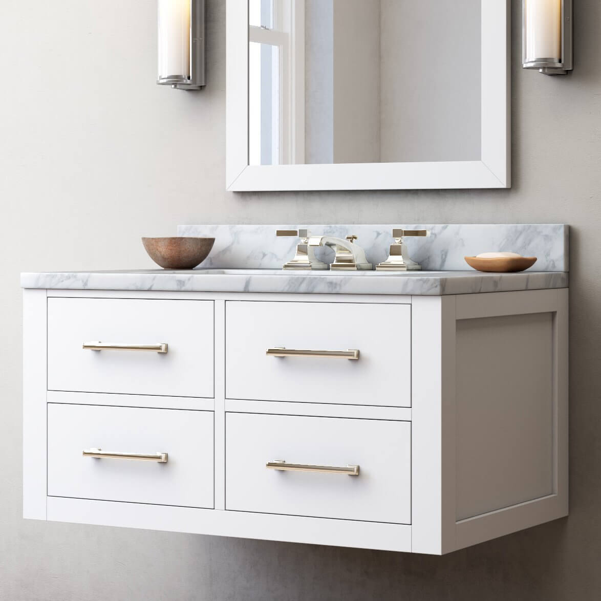 Hutton Single Floating Vanity White - 3D Model by musladinov