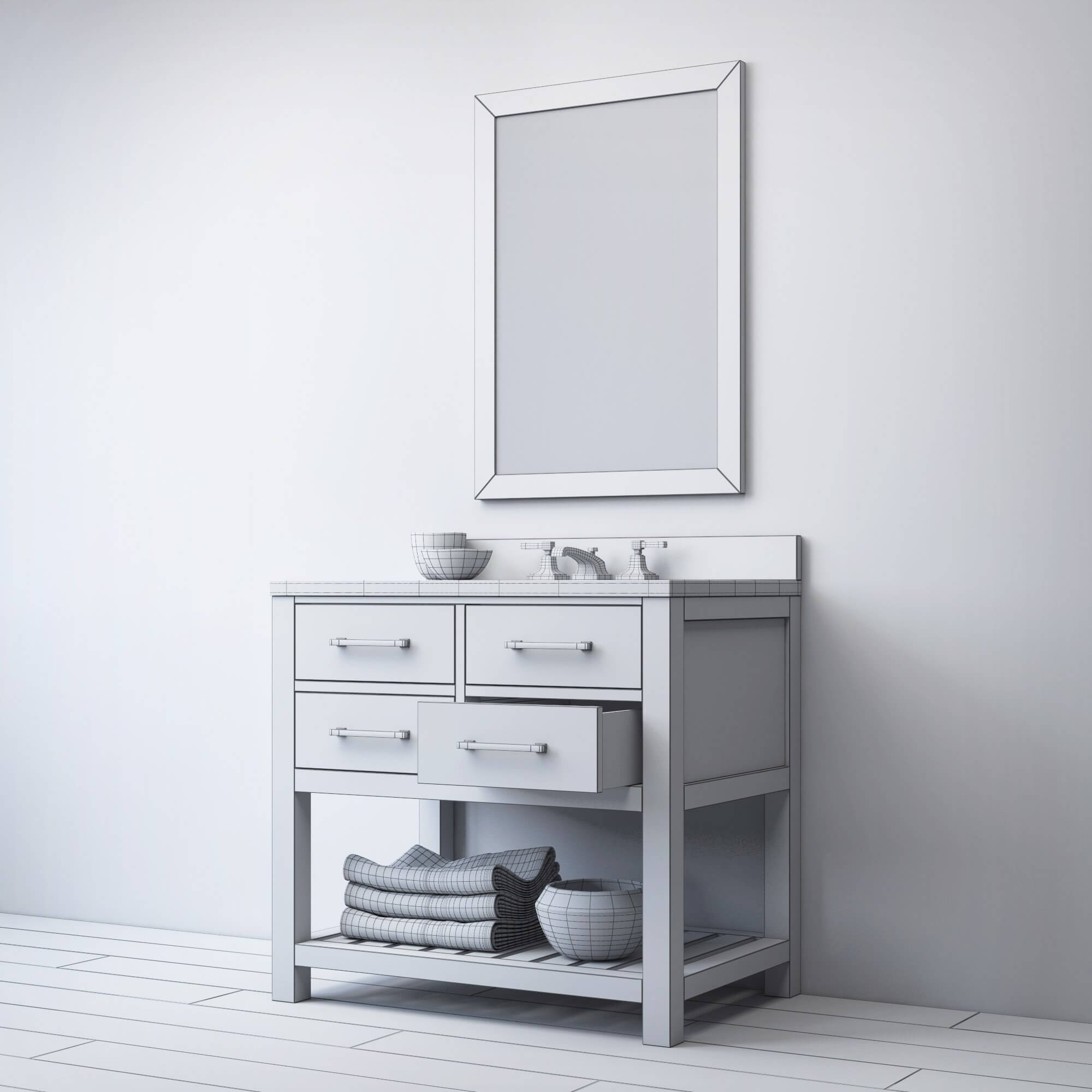 Hutton Single Washstand - 3D Model by musladinov