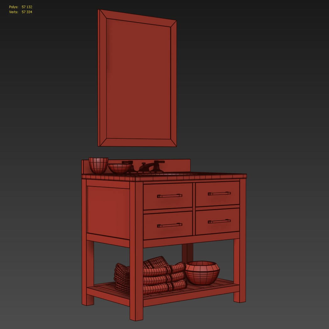 Hutton Single Washstand - 3D Model by musladinov