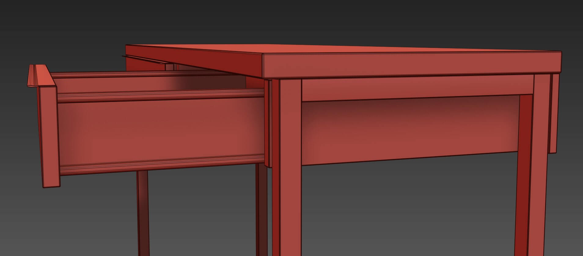 IKEA BESTA BURS Desk, High Gloss White - 3D Model by musladinov