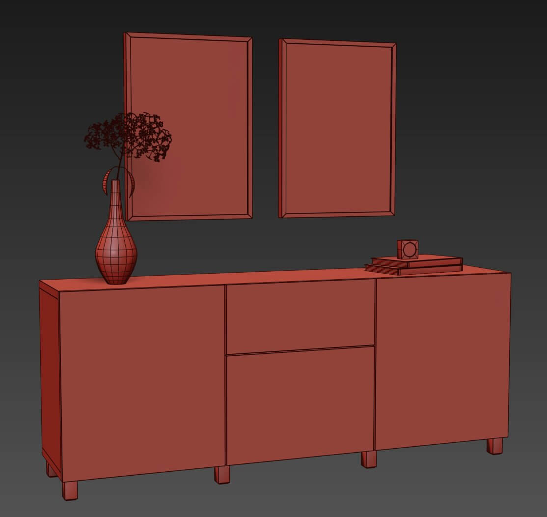 IKEA BESTA Storage Combination with Drawers - 3D Model by musladinov