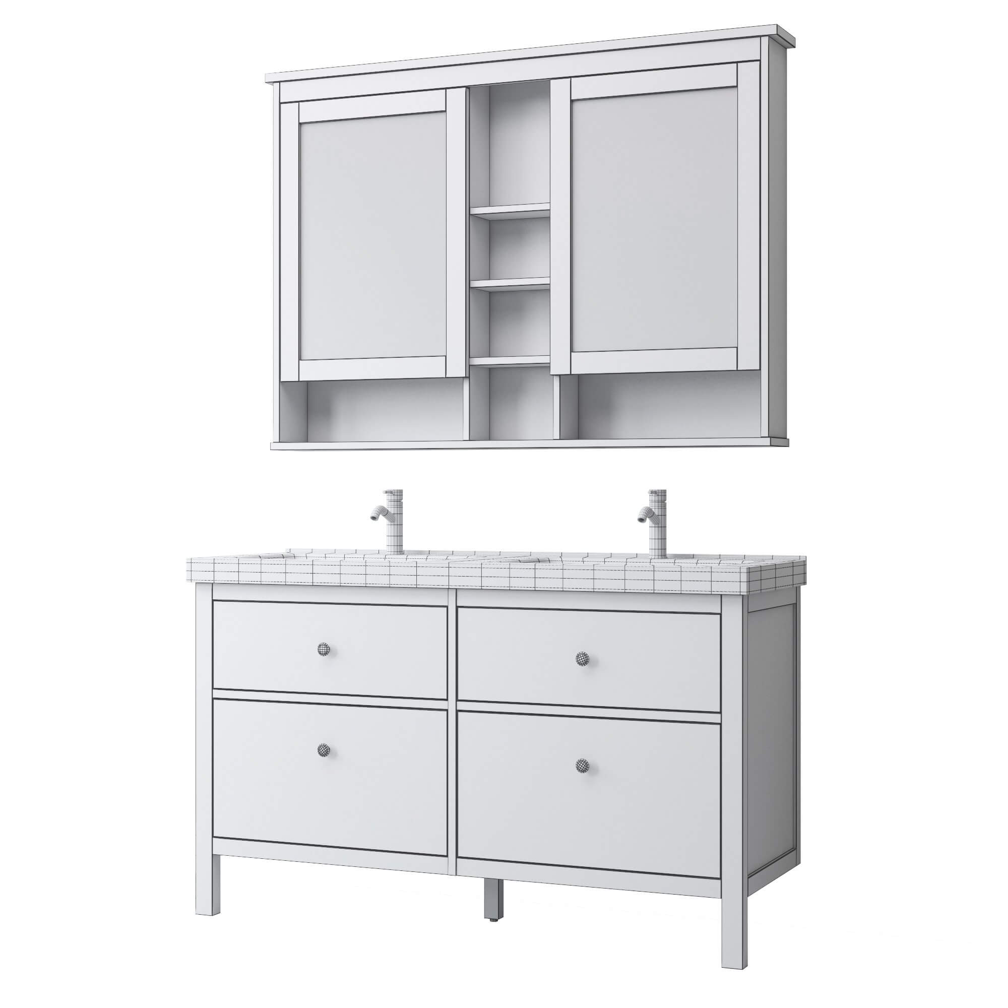 IKEA HEMNES ODENSVIK Sink Cabinet with 4 Drawers - 3D Model by musladinov