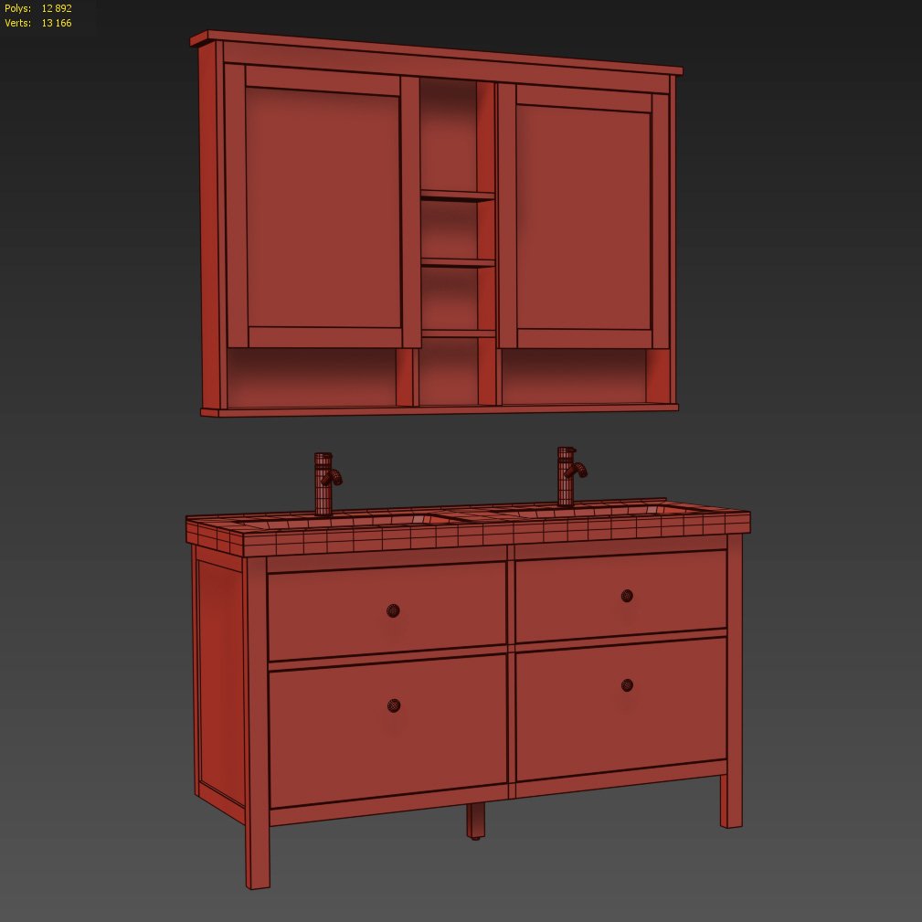 IKEA HEMNES ODENSVIK Sink Cabinet with 4 Drawers - 3D Model by musladinov