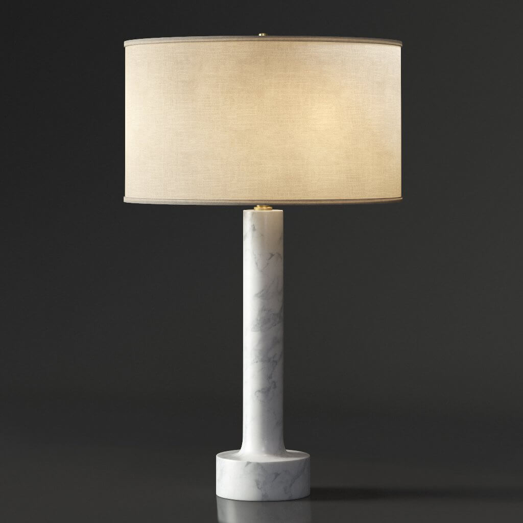 Italian Flared Column Marble Table Lamp - 3D Model by musladinov