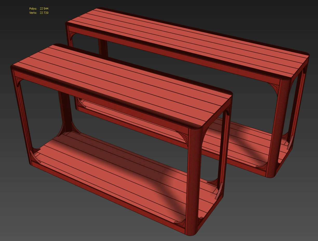 Martens Rectangular Console Table - 3D Model by musladinov