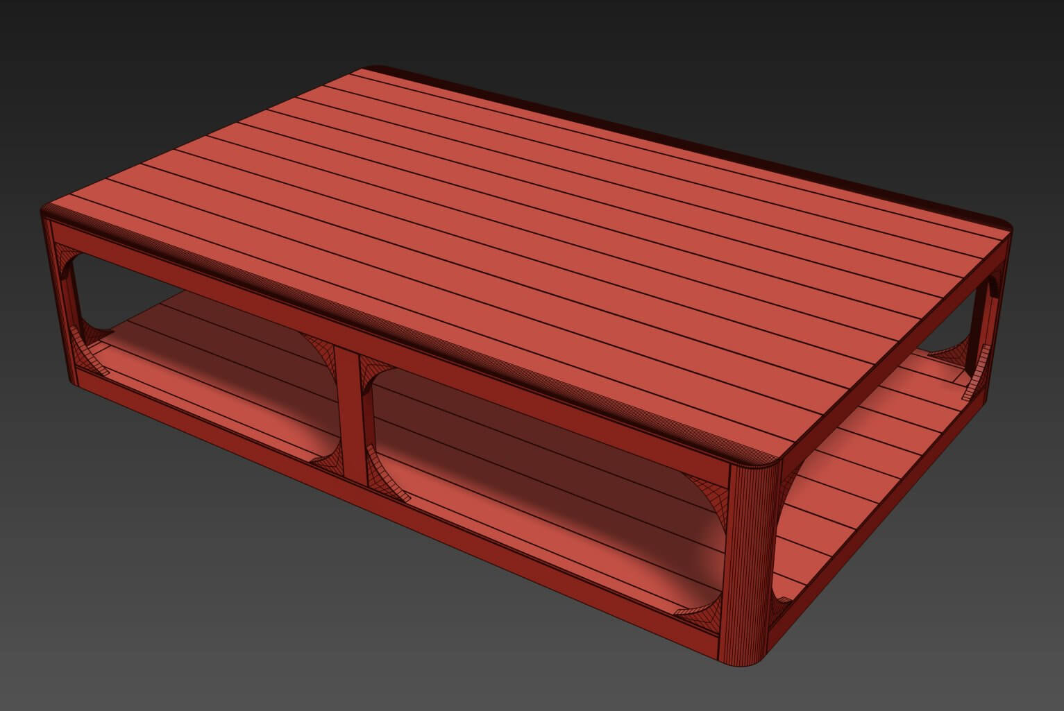 Martens Rectangular Large Coffee Table - 3D Model by musladinov