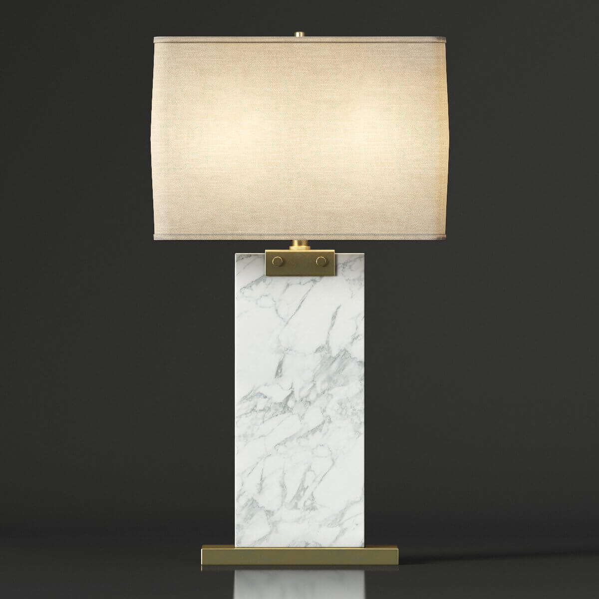 Rectangular Column Marble Table Lamp - 3D Model by musladinov