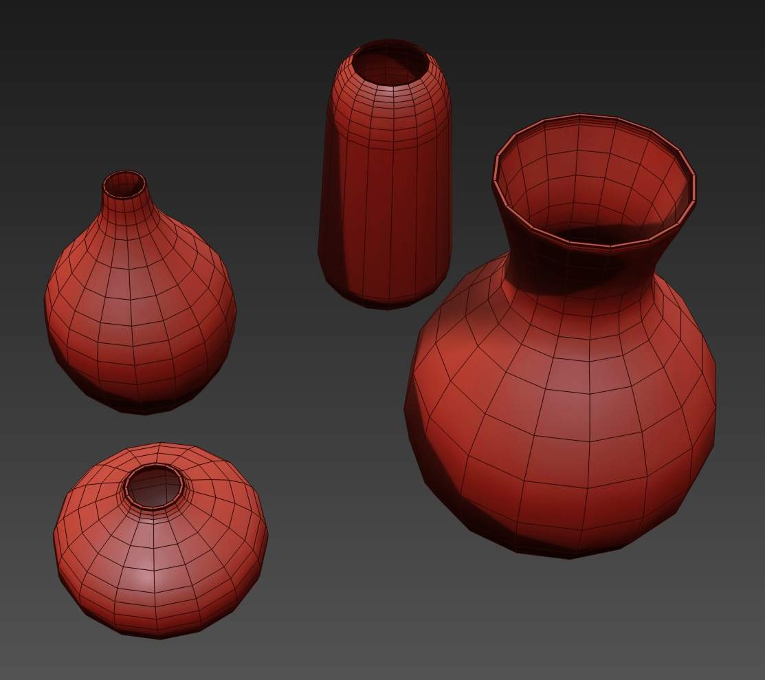 RH Matte White Glass Vase Collection 01 - 3D Model by musladinov