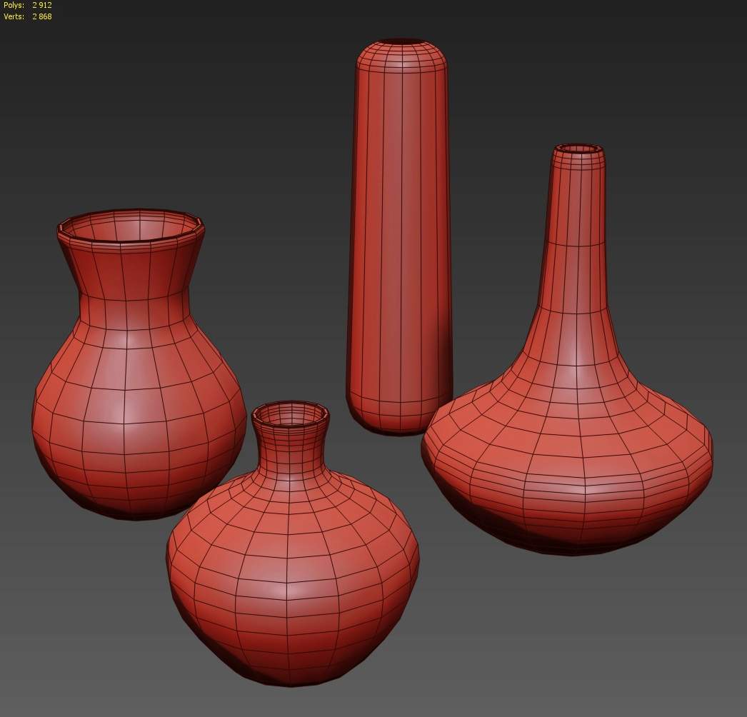RH Matte White Glass Vase Collection 02 - 3D Model by musladinov