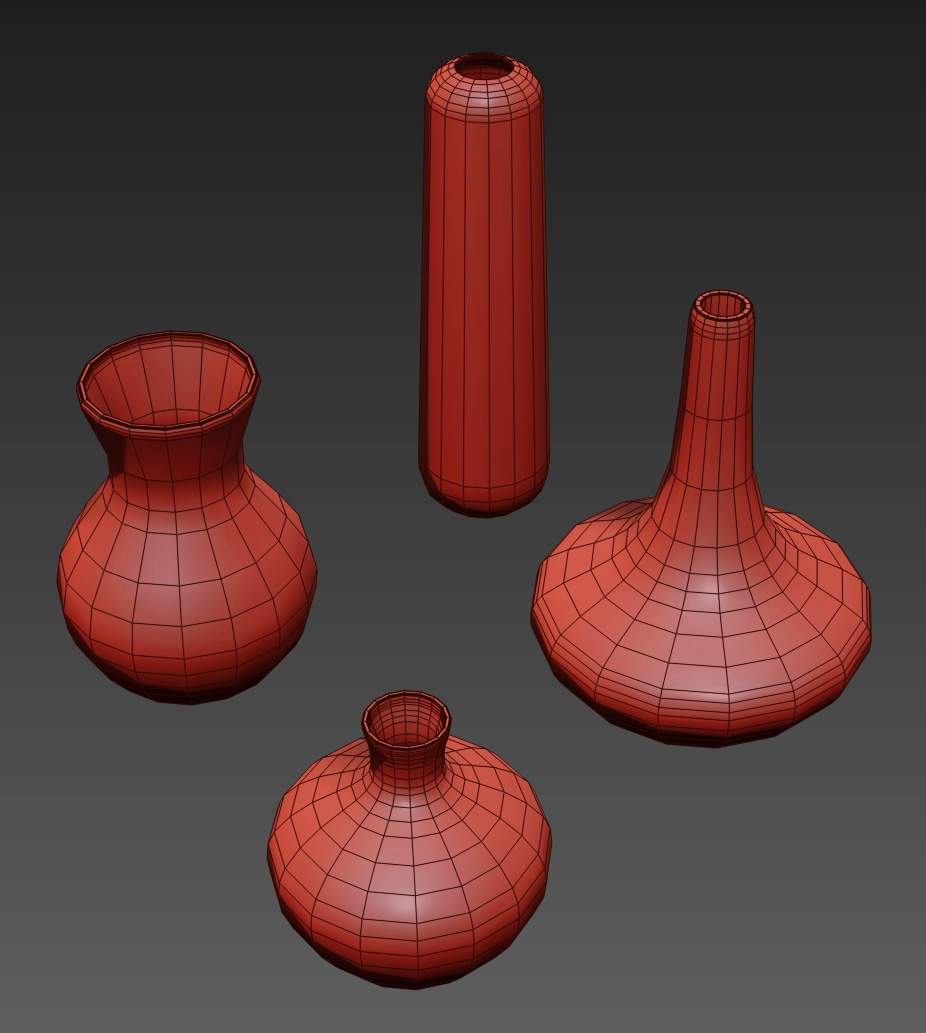 RH Matte White Glass Vase Collection 02 - 3D Model by musladinov