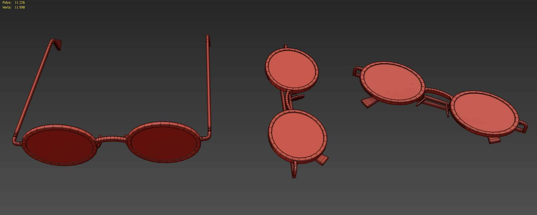 Round Glasses - 3D Model by musladinov