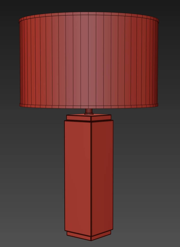 Square Column Marble Table Lamp - 3D Model by musladinov