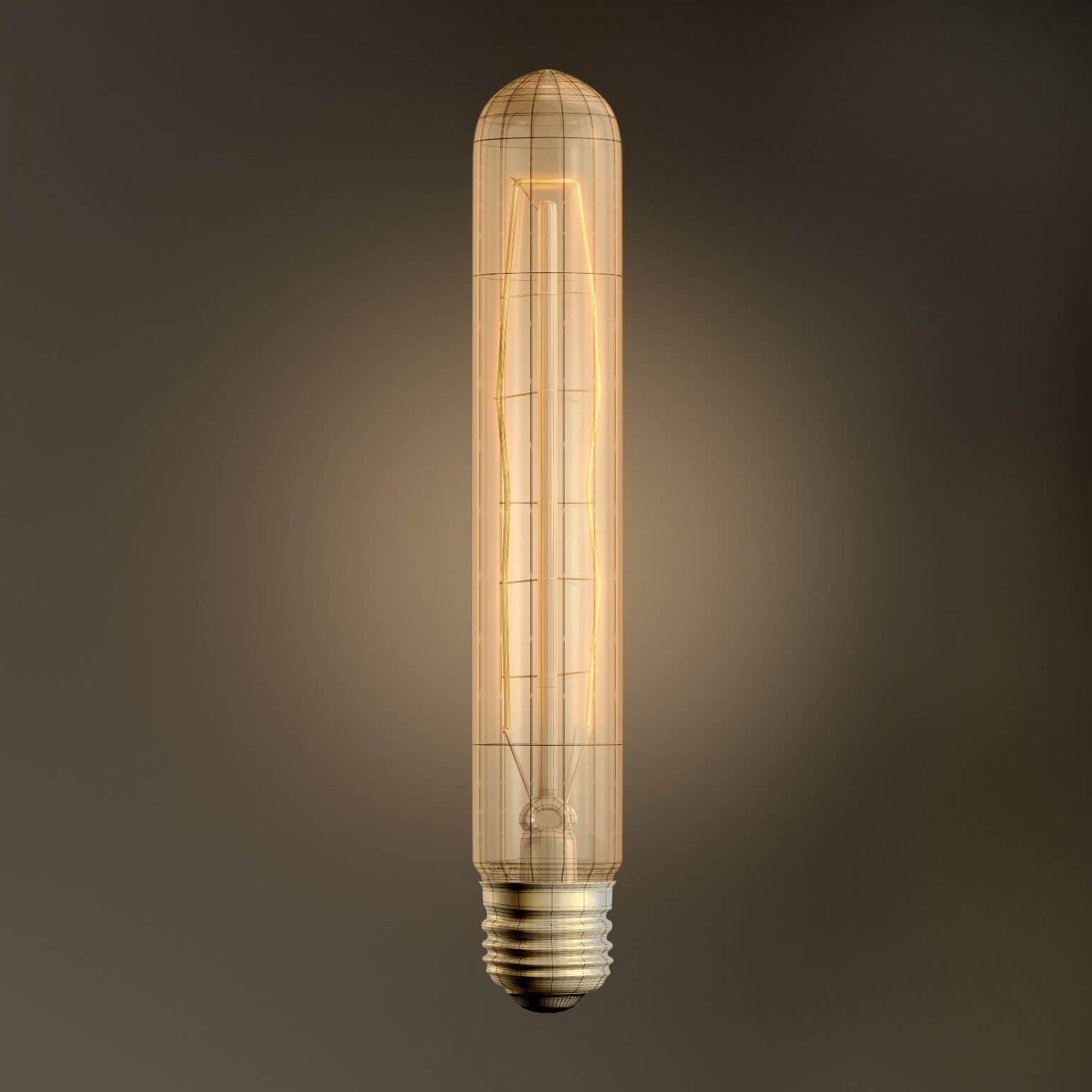 Vintage Cylinder Filament Bulb - 3D Model by musladinov