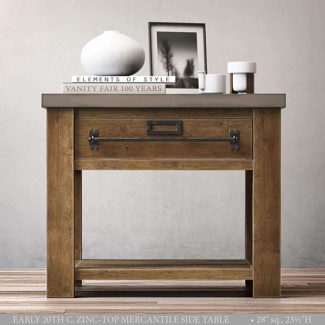 RH Zinc-Top Mercantile Side Table 3D Model by musladinov