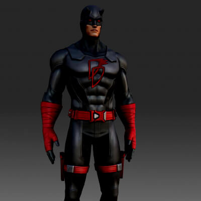Daredevil Shadowland Suit Rigged 3D Model by MustafaMohmmed