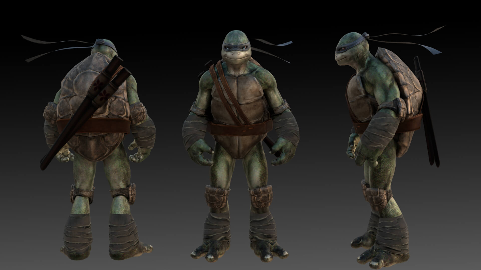 Leonardo TMNT 3D Model High Quality Rigged by MustafaMohmmed