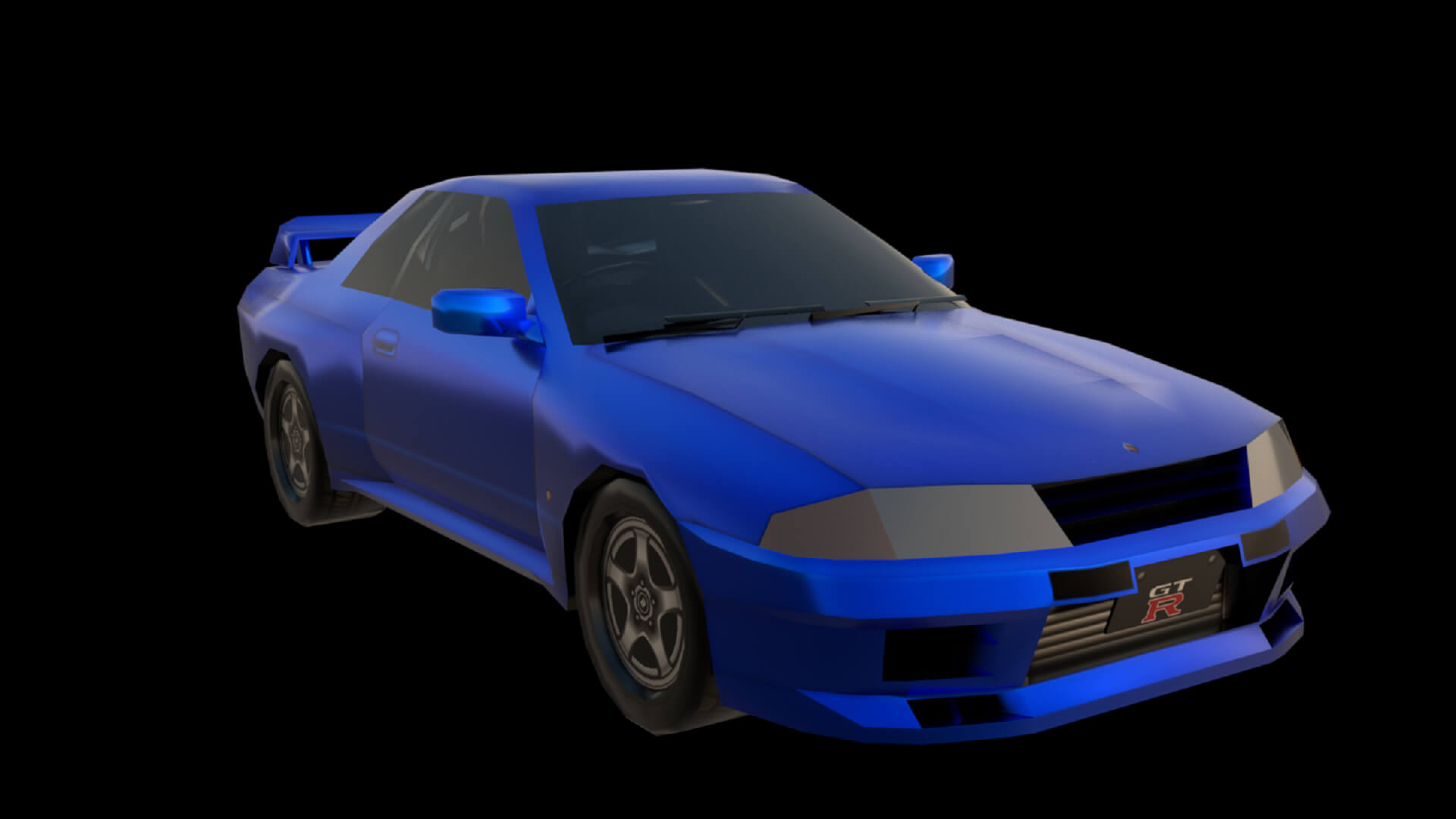 Low Poly Blue GTR Sports Car 3D Model Stylized Game Ready by MustafaMohmmed