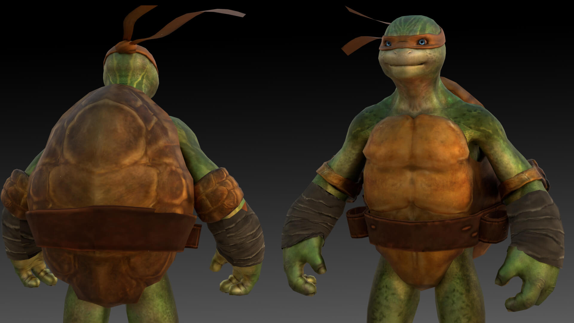 Michelangelo TMNT 3D Model High Quality Rigged by MustafaMohmmed