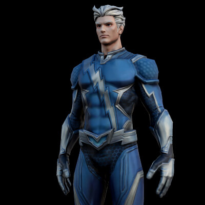 Quick Silver Speedster Marvel Hero Game Ready Rigged - 3D Model by ...