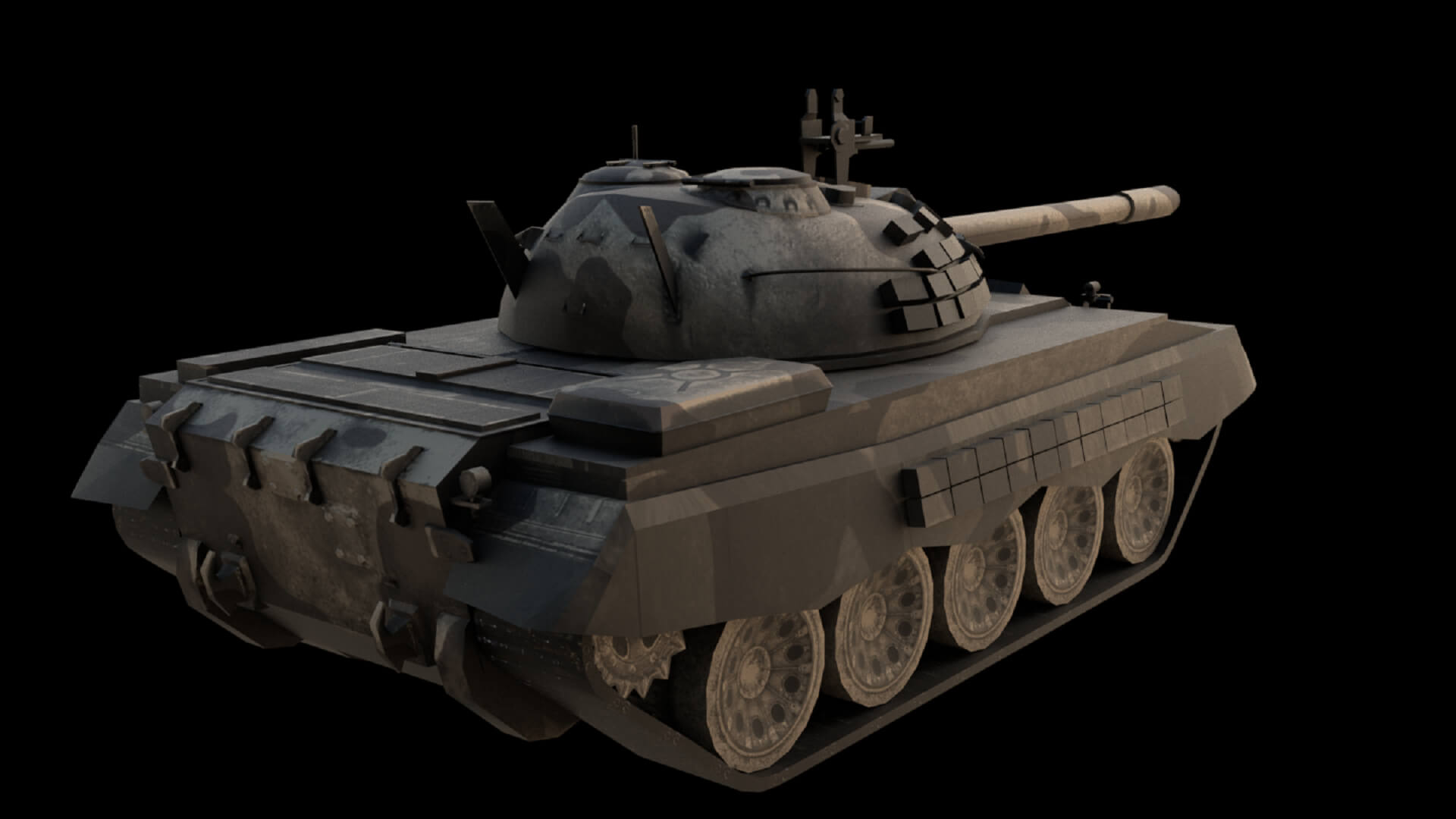 T55 Tank 3D Model BF3 Style High Quality PBR Textured Game R by ...