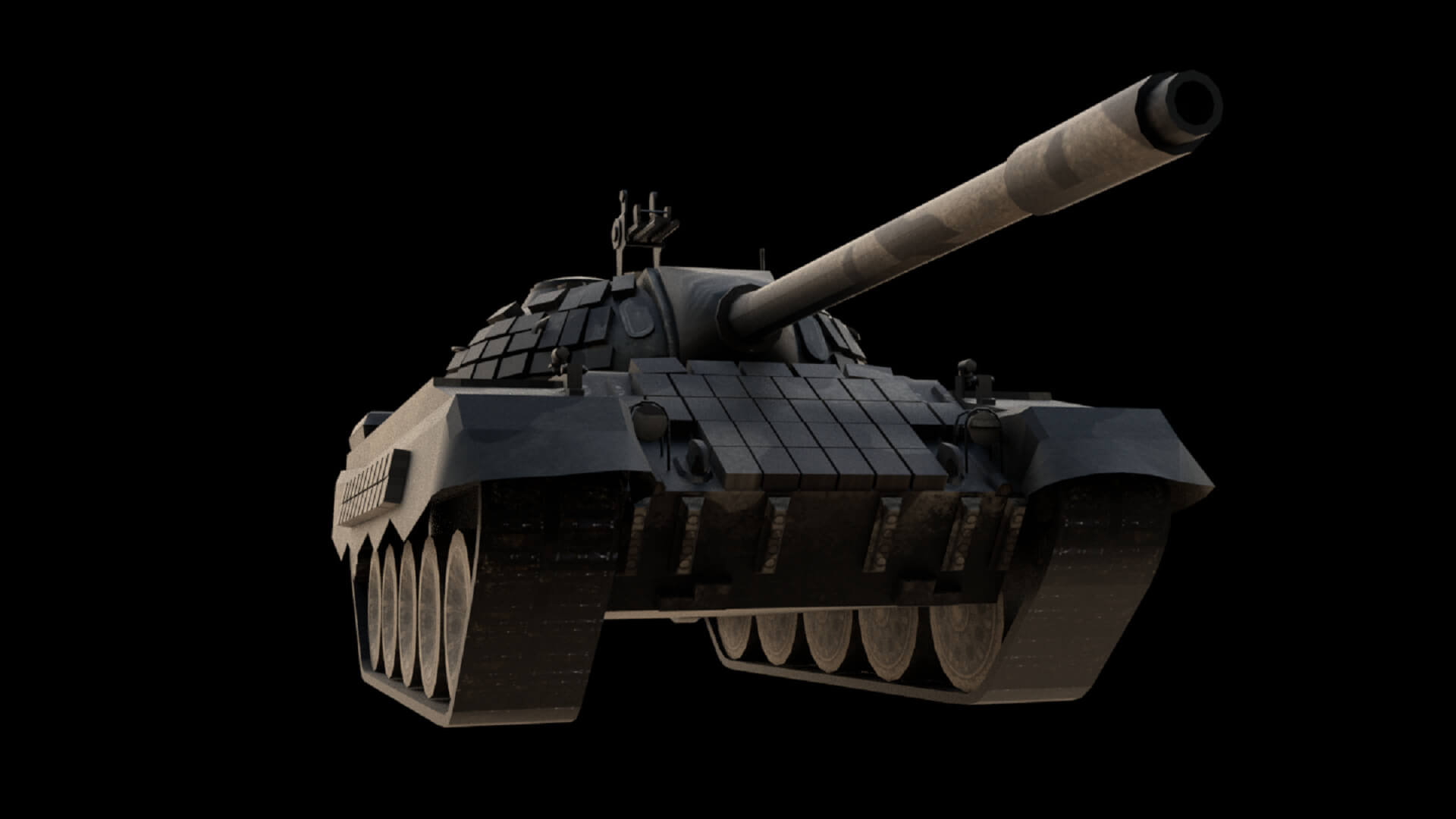 T55 Tank 3D Model BF3 Style High Quality PBR Textured Game R by MustafaMohmmed