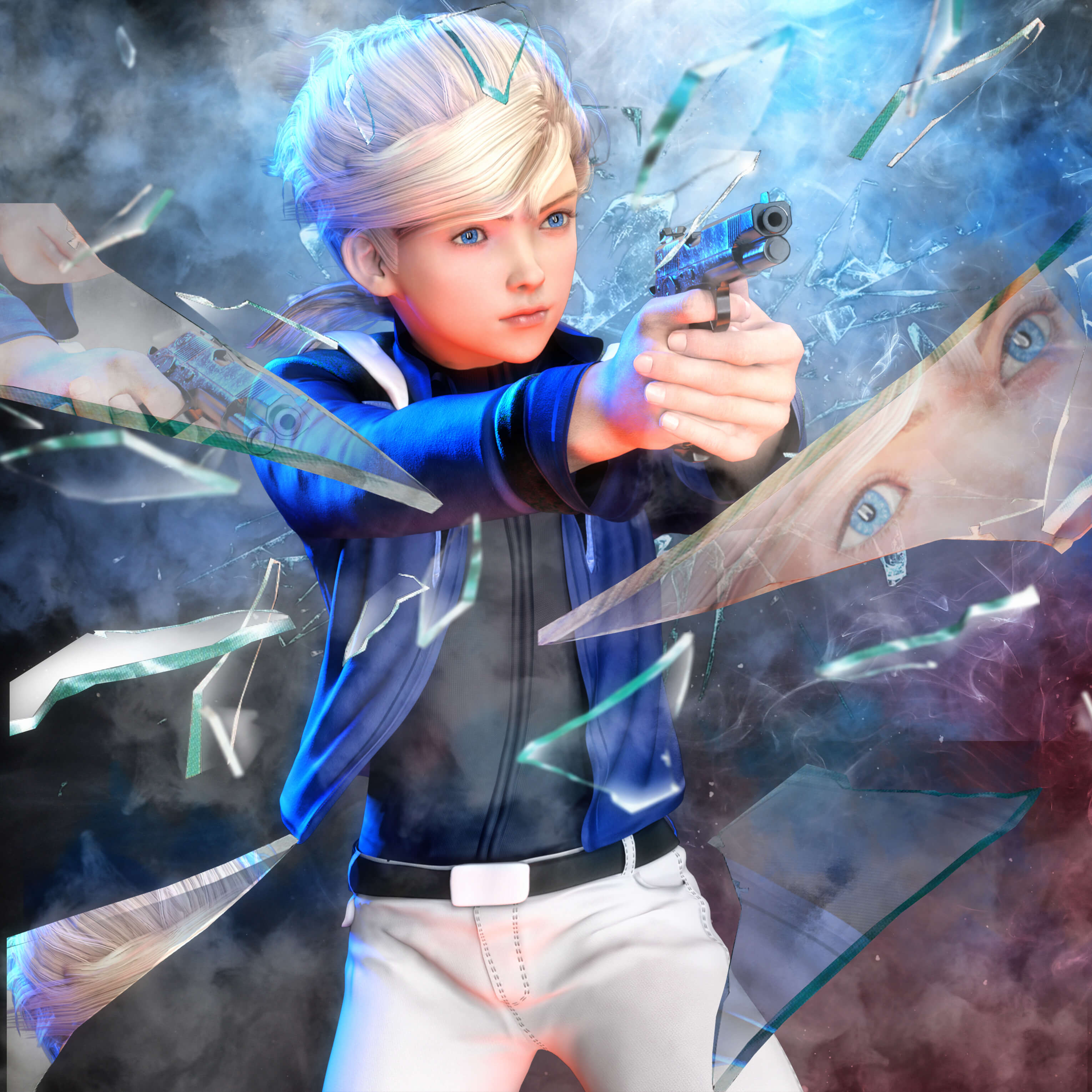 Asemu Asuno 3D Render, Digital Art by Muwawya