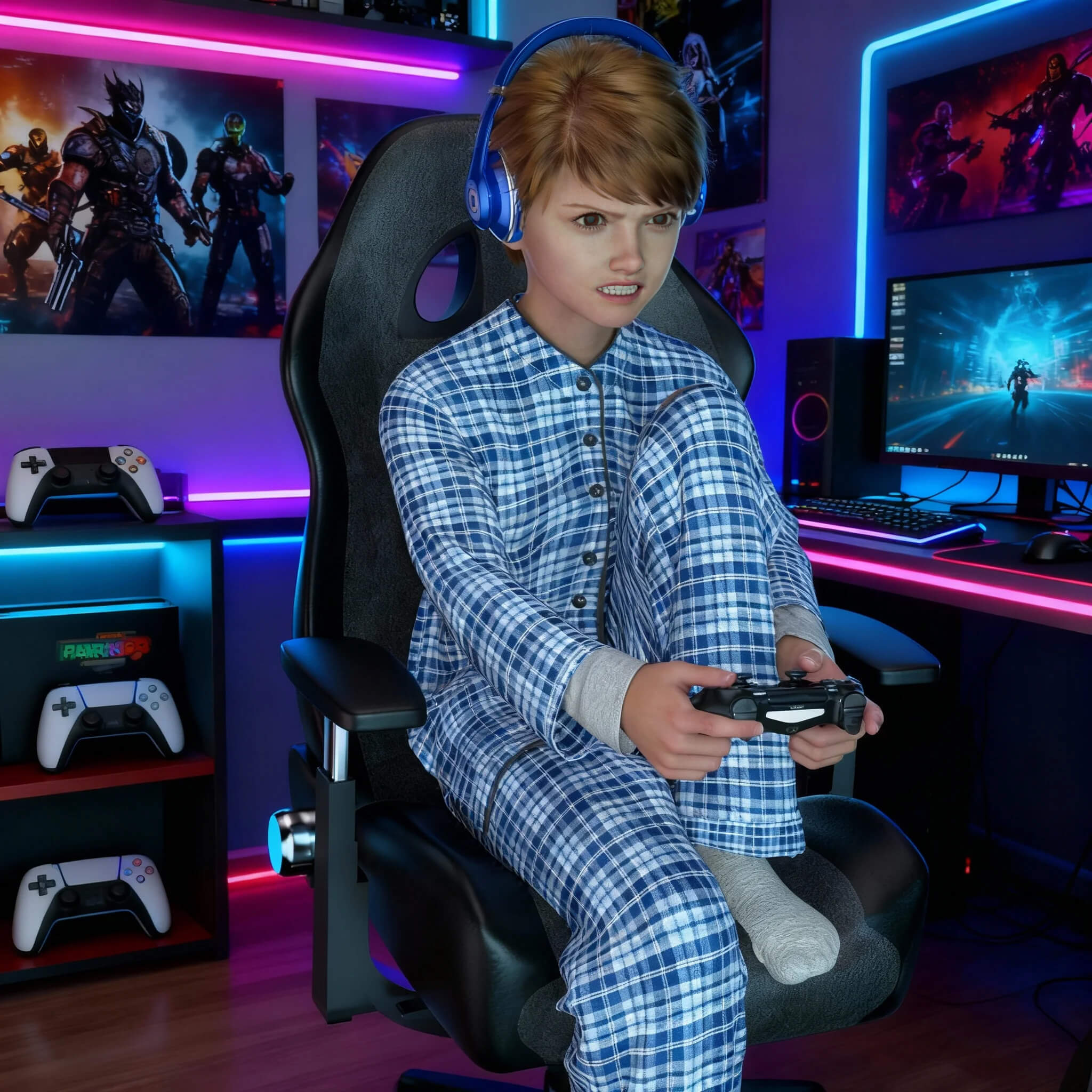Gaming Time 3D Render, Digital Art by Muwawya