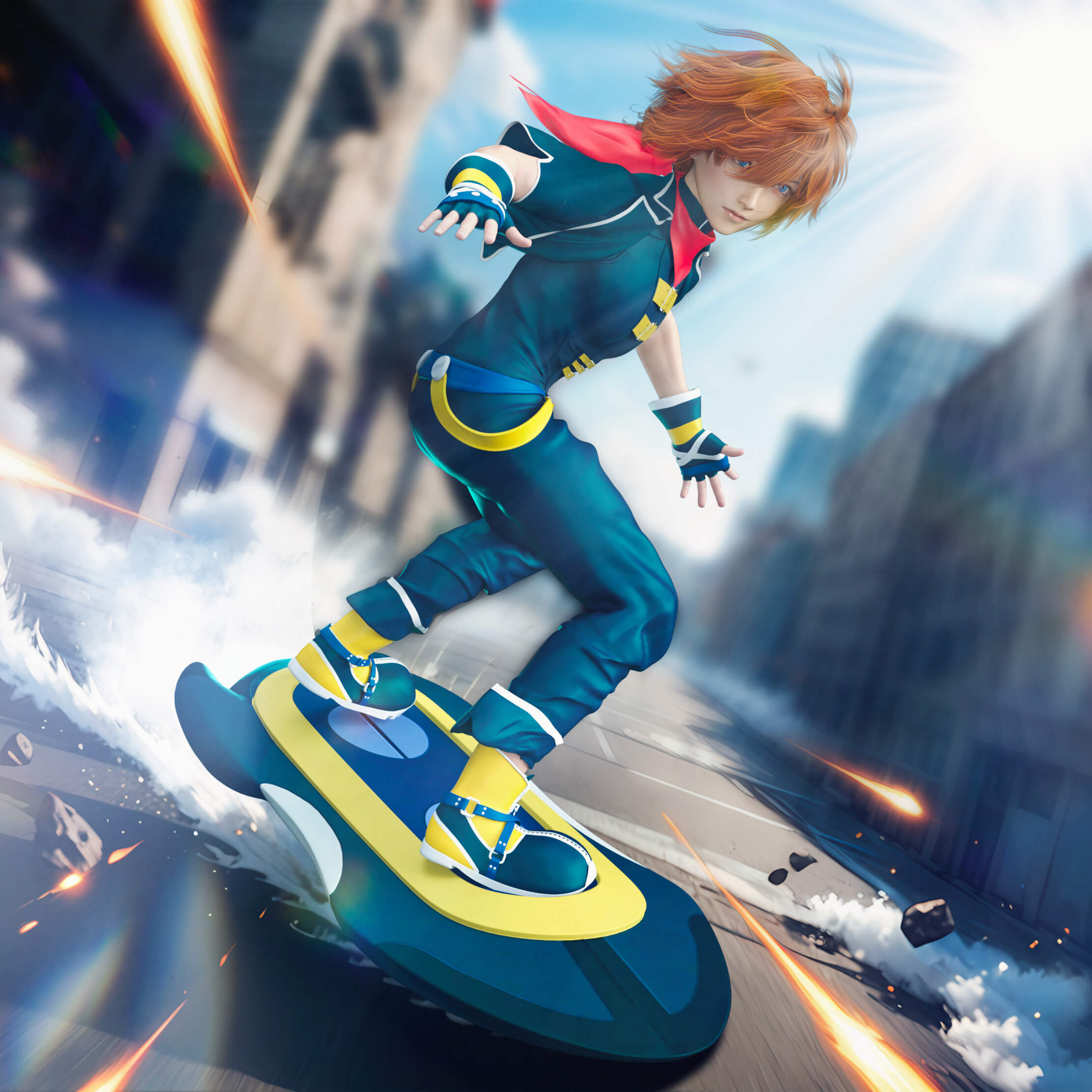 Hover Skate Poses for G9 - Daz Content by Muwawya