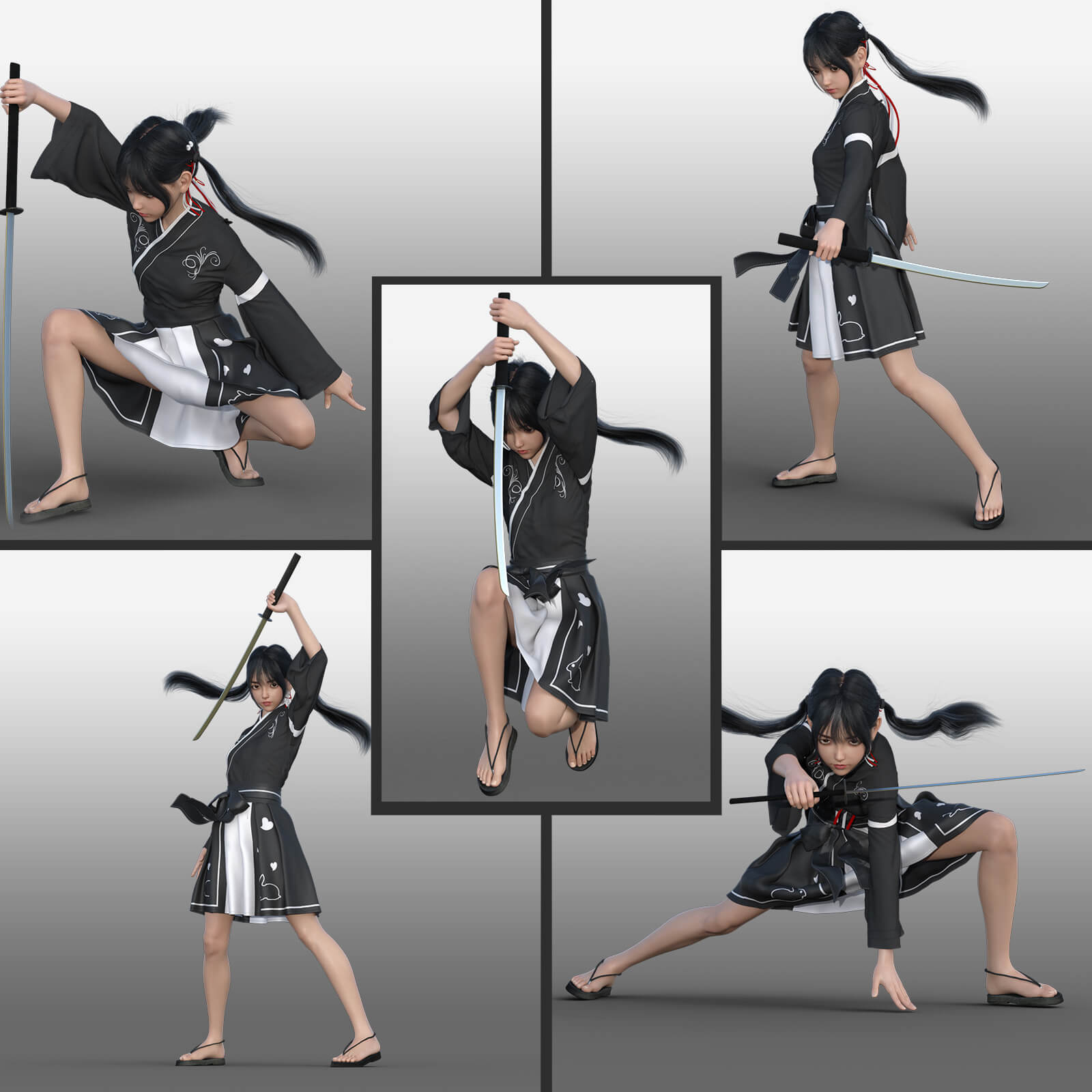 Katana Poses for G8F - Daz Content by Muwawya