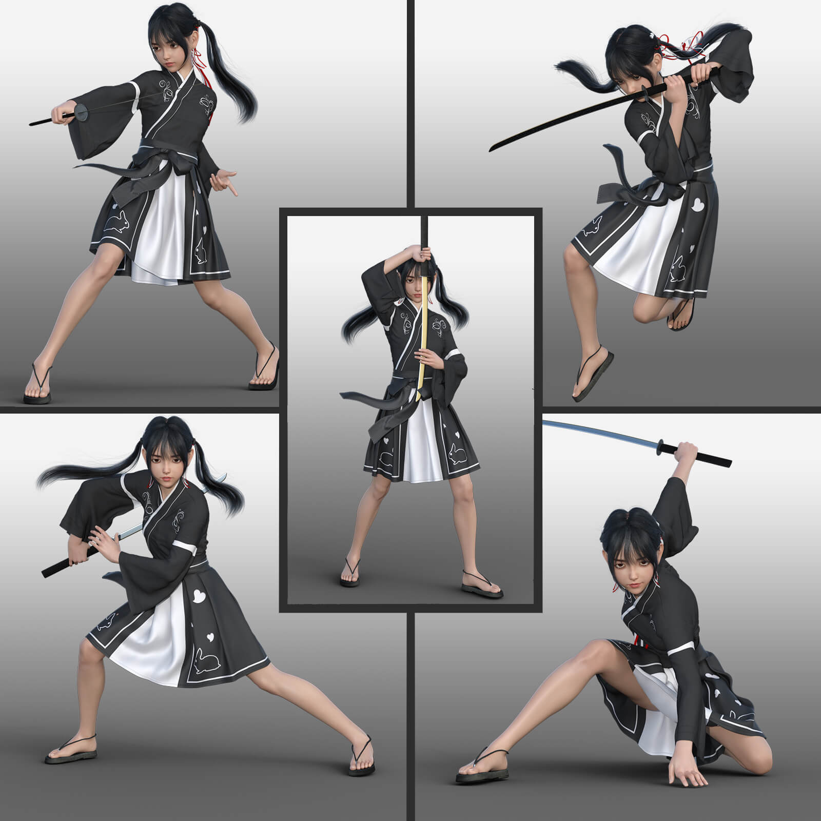 Katana Poses for G8F - Daz Content by Muwawya