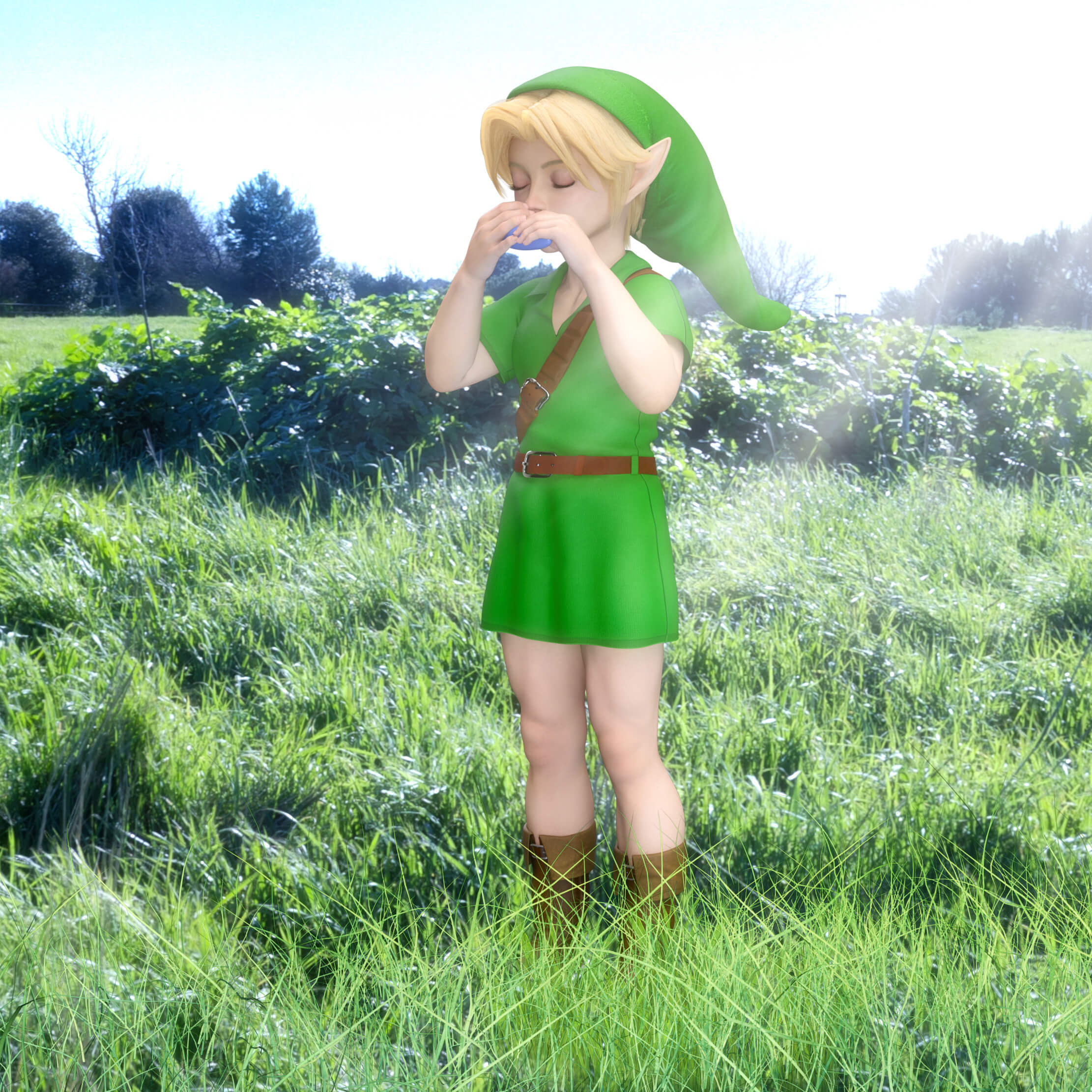Link Ocarina of Time - Outfit and Hair G9 Daz Content by Muwawya