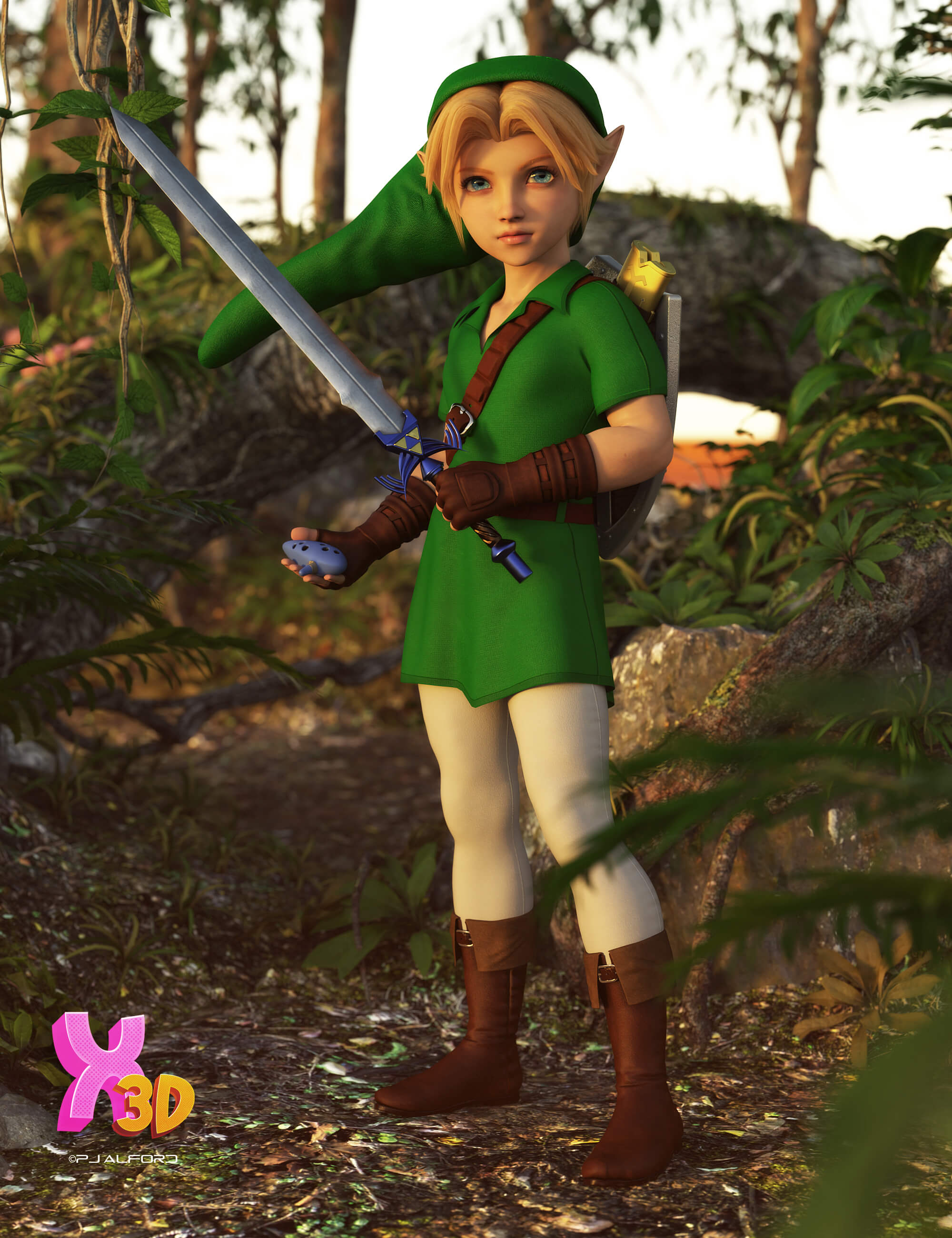 Link Ocarina of Time - Outfit and Hair G9 Daz Content by Muwawya