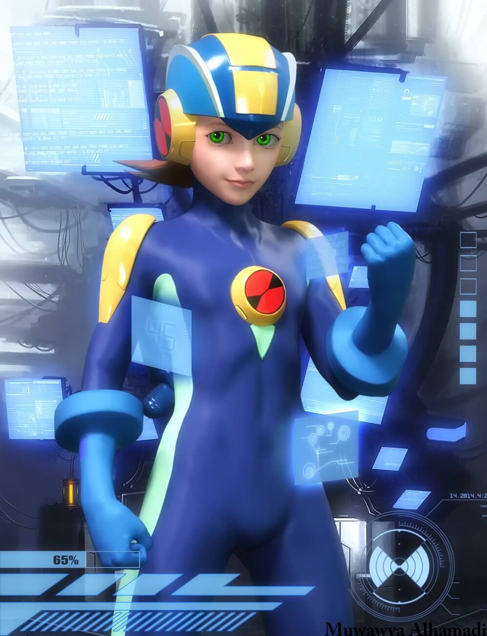Megaman-Exe Outfit for G8M Daz Content by Muwawya