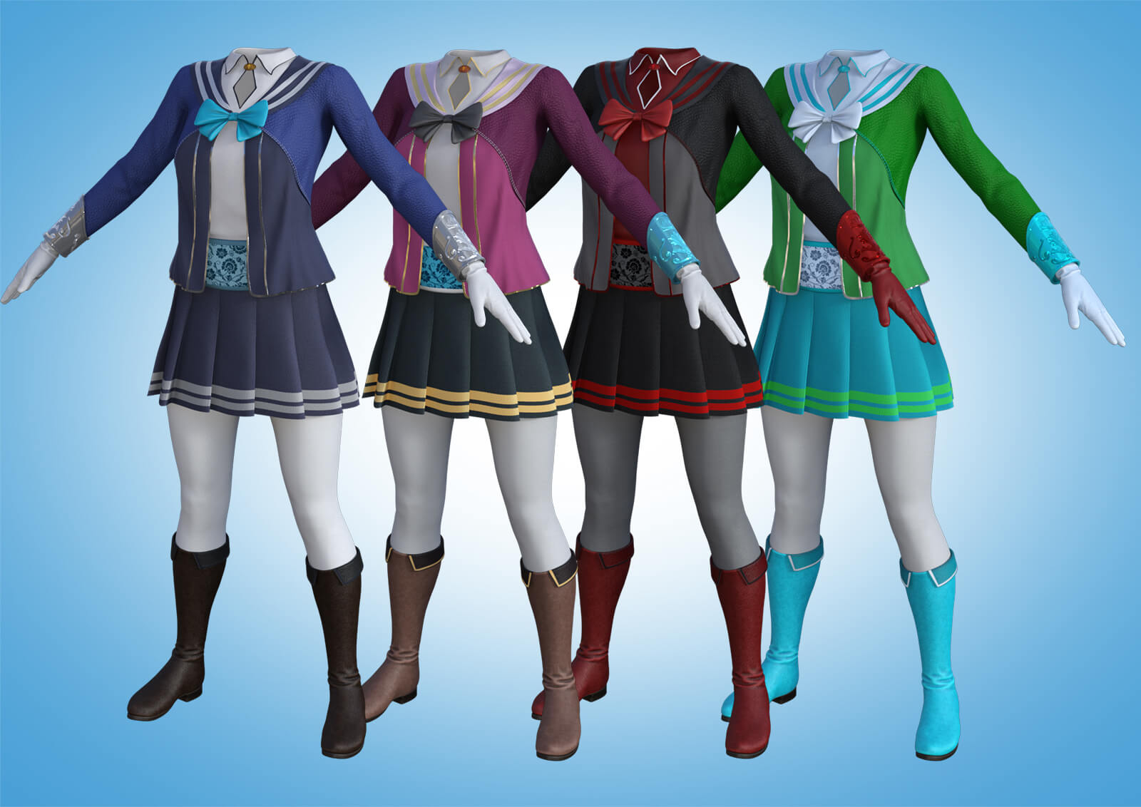 School Uniform for G8F - Daz Content by Muwawya