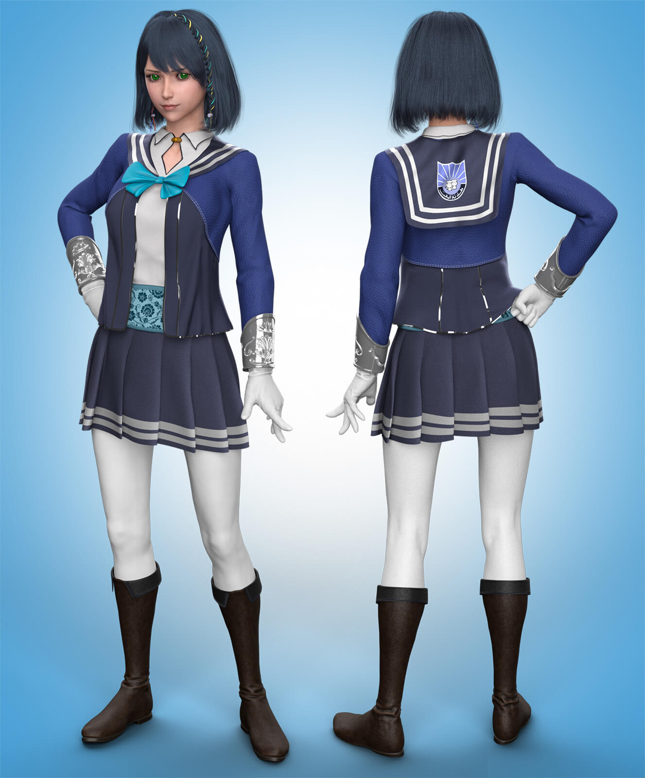 School Uniform for G8F - Daz Content by Muwawya