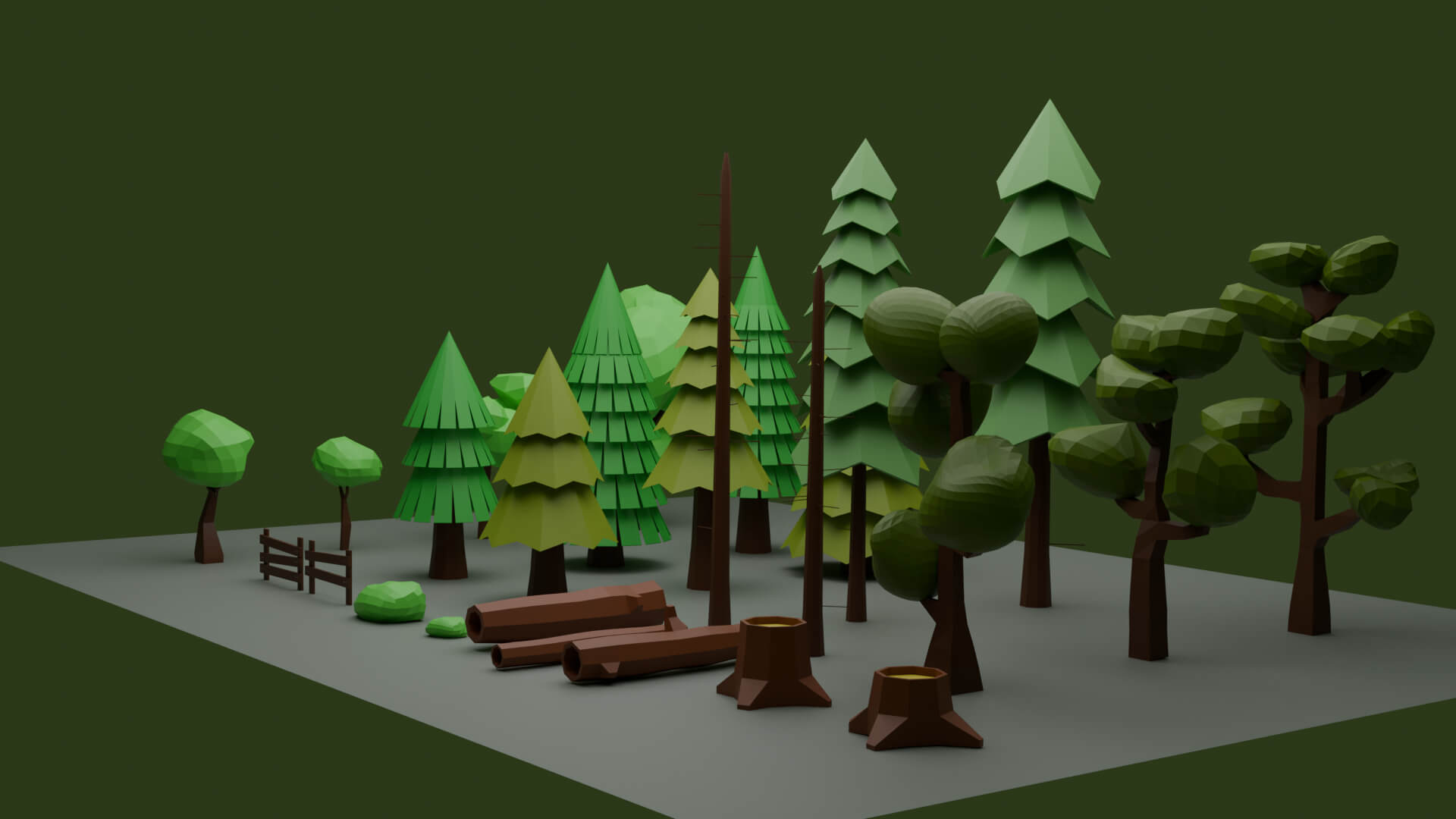 Low Poly Tree Pack Stylized Forest Environment - 3D Model by ...