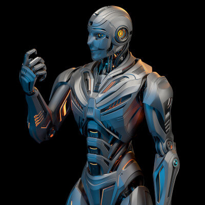 Futuristic Robot Male - 3D Model by mykola1985