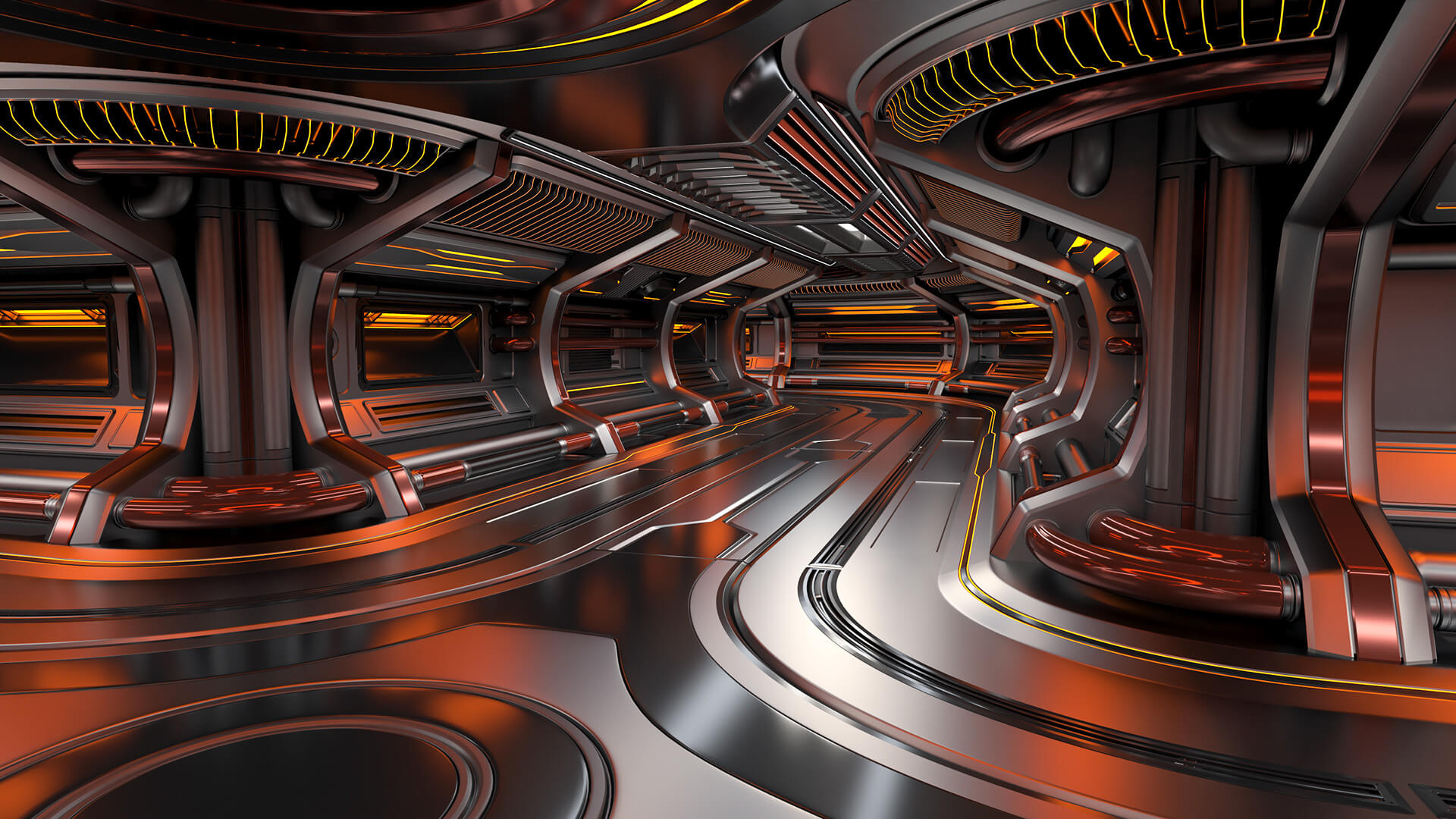 Sci-Fi Modular Corridor 3D Model by mykola1985