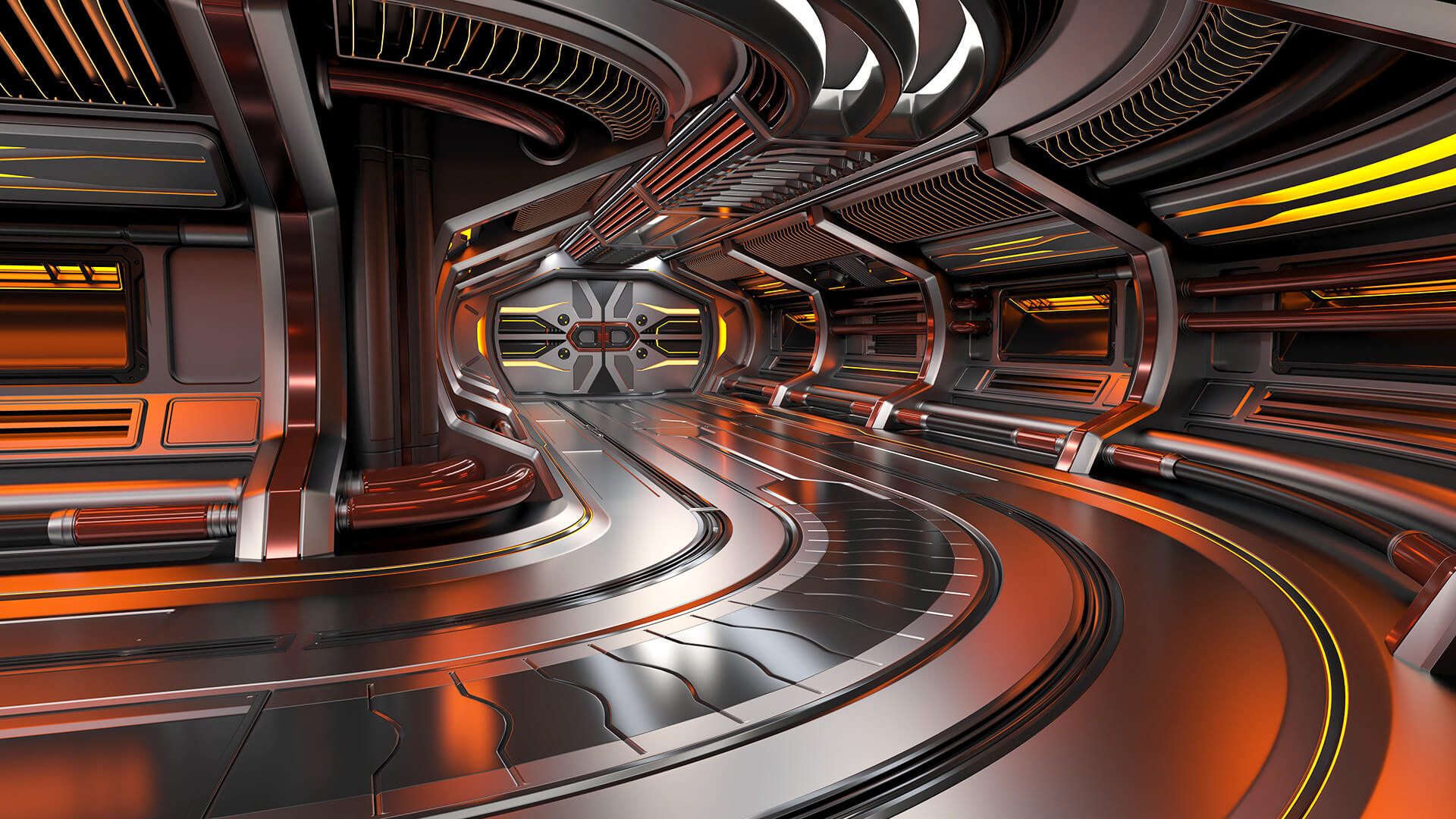 Sci-Fi Modular Corridor 3D Model by mykola1985