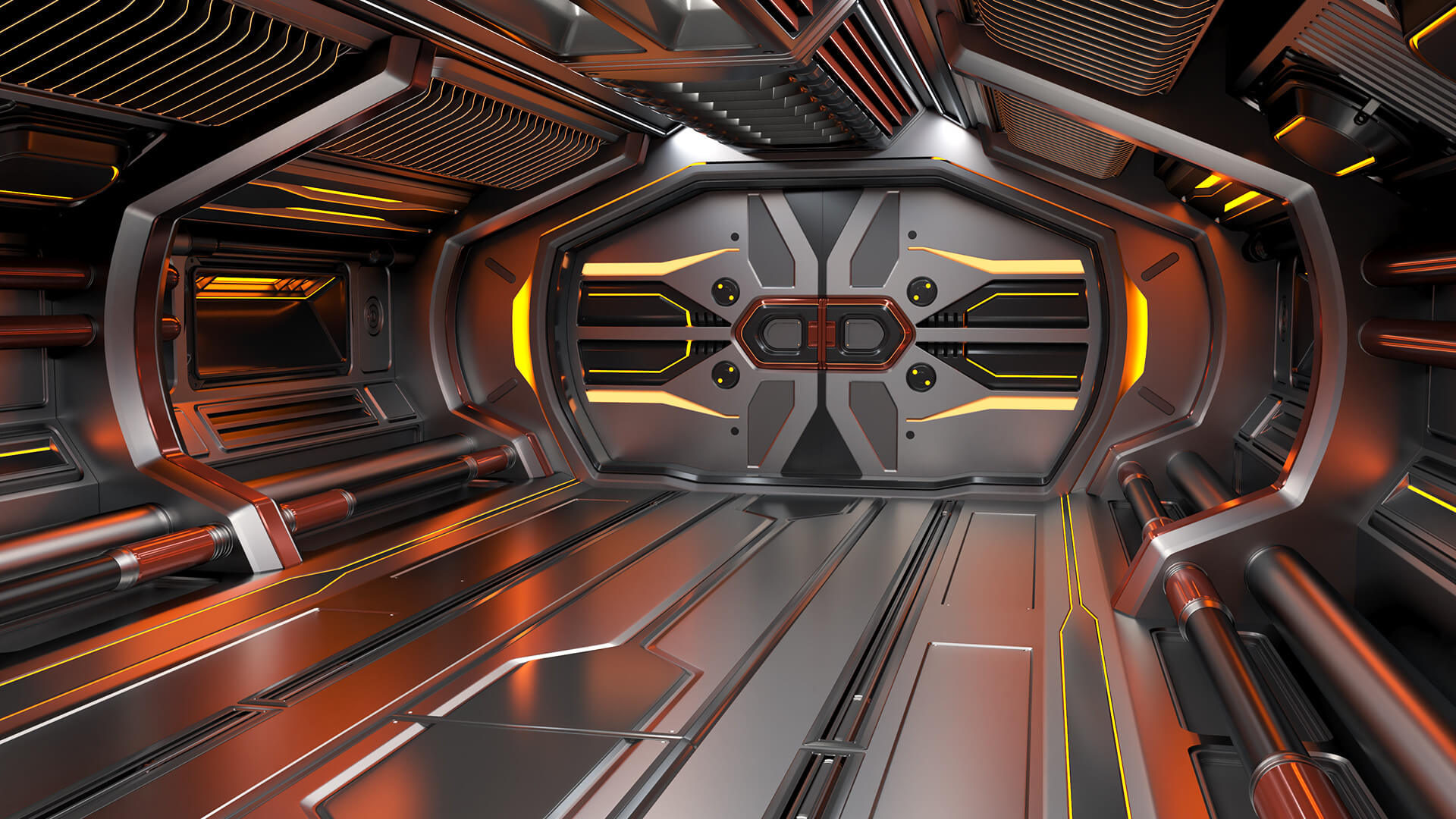 Sci-Fi Modular Corridor 3D Model by mykola1985