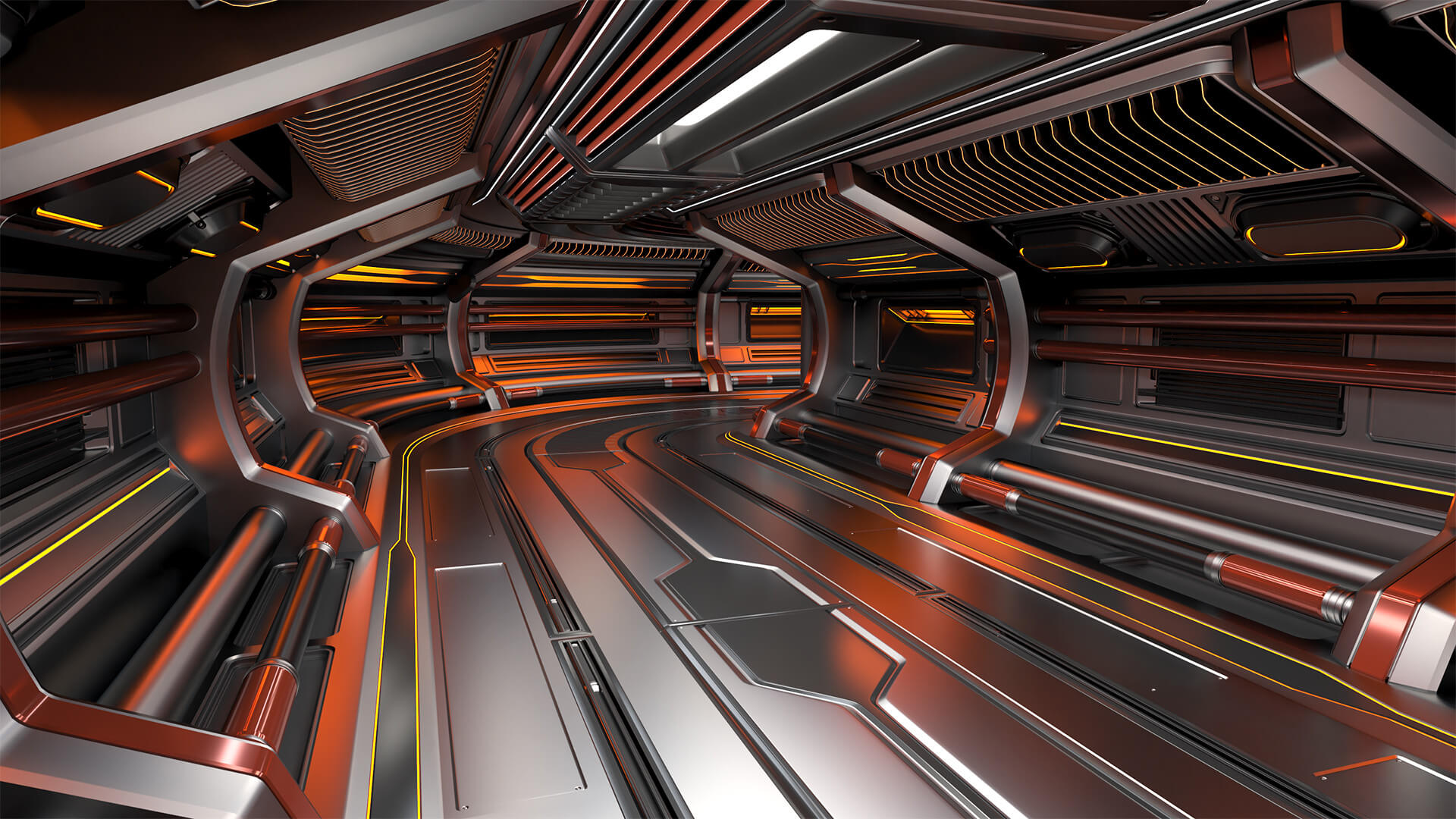 Sci-Fi Modular Corridor 3D Model by mykola1985