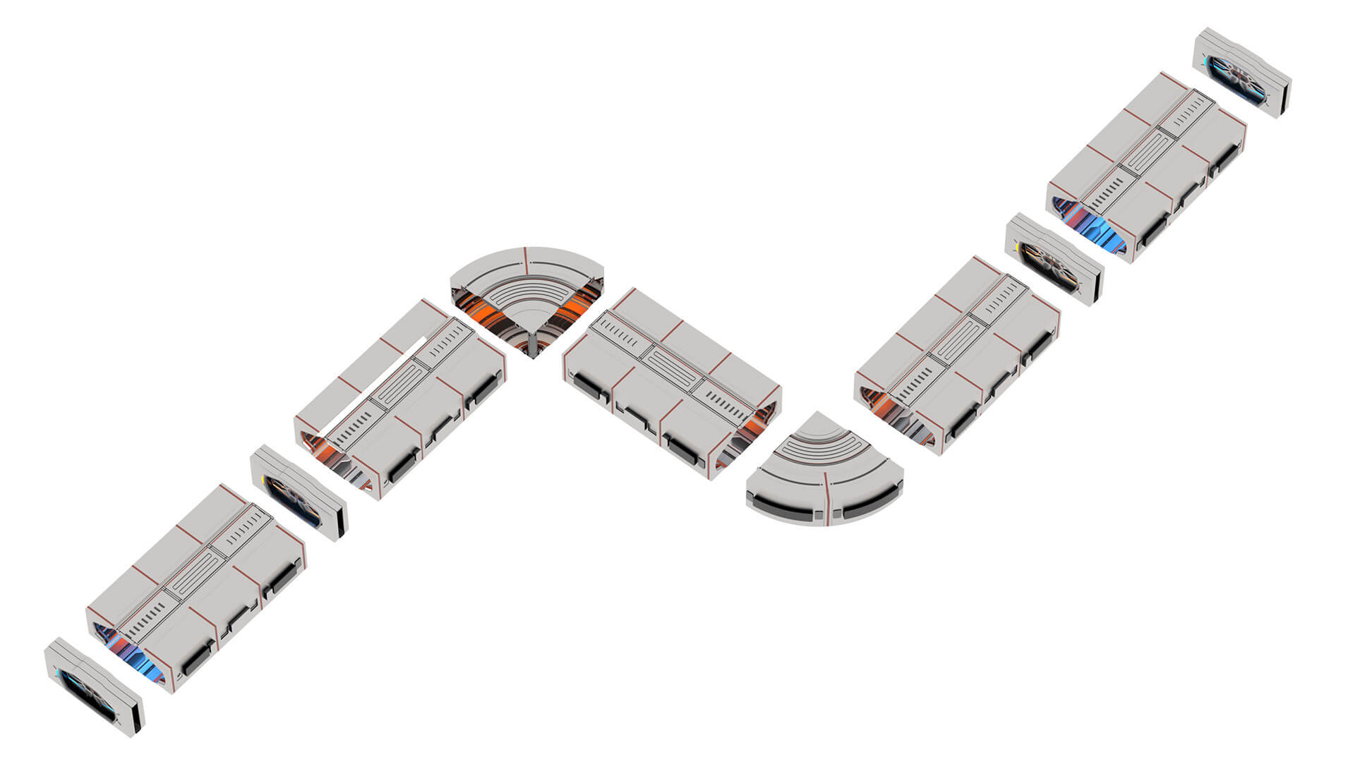 Sci-Fi Modular Corridor 3D Model by mykola1985