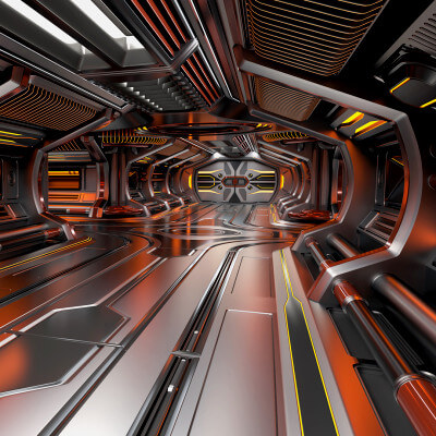 Sci-Fi Modular Corridor 3D Model by mykola1985