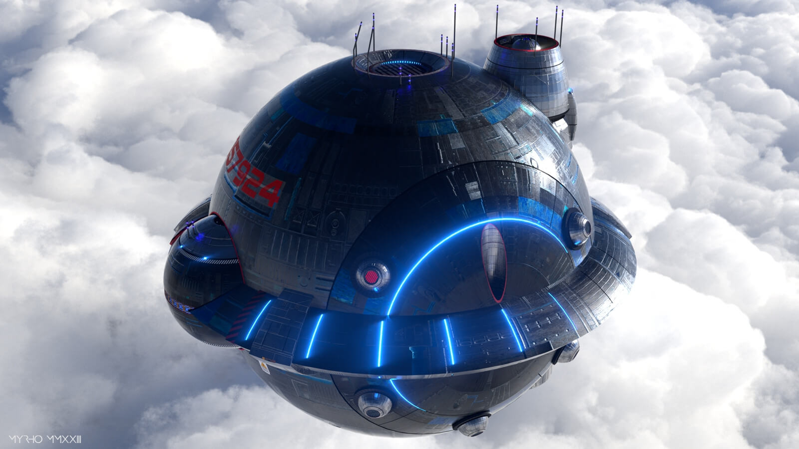 Petrry Rodan starship 3D Render, Digital Art by MyRho