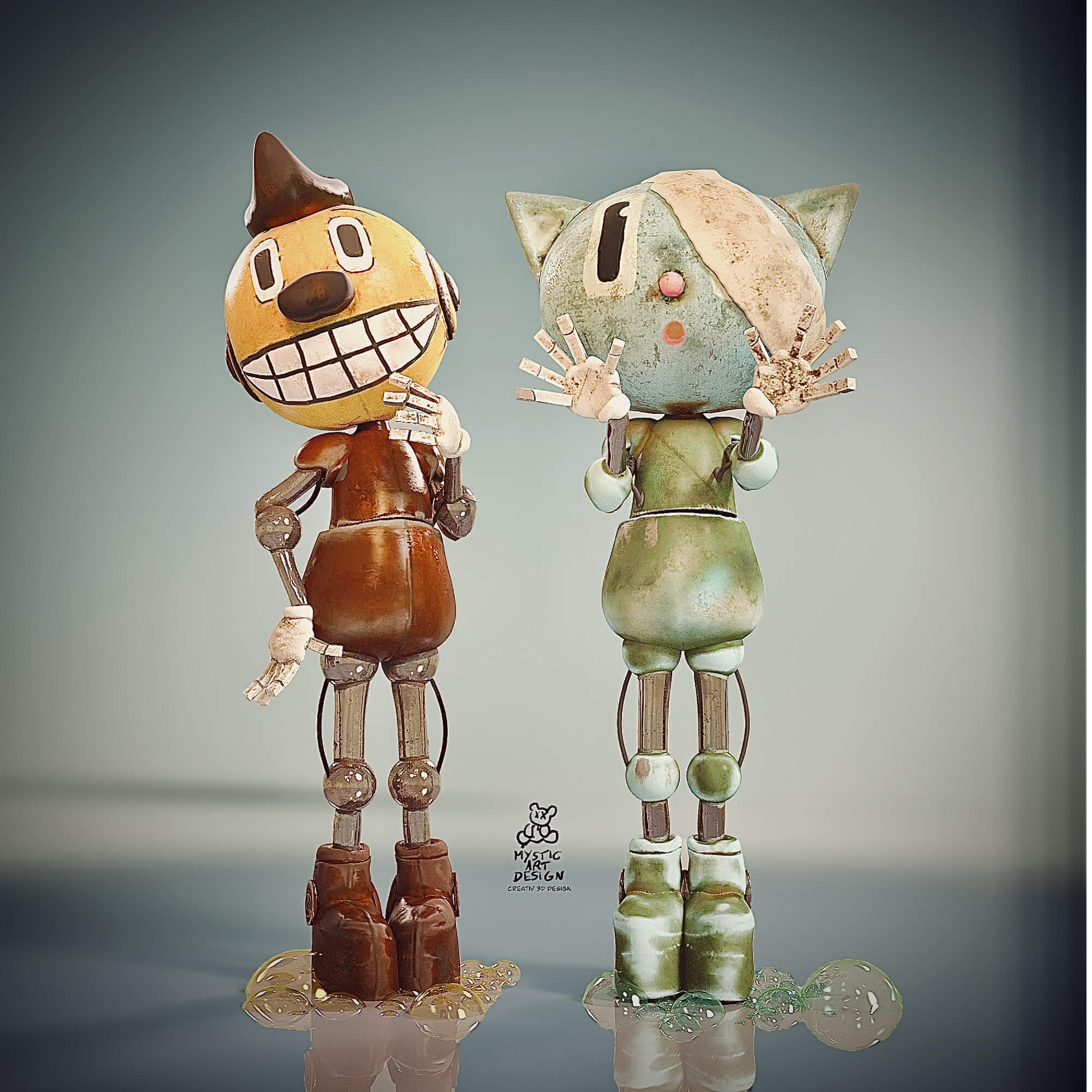 Cute Comic Bots - Daz Content by MysticArtDesign