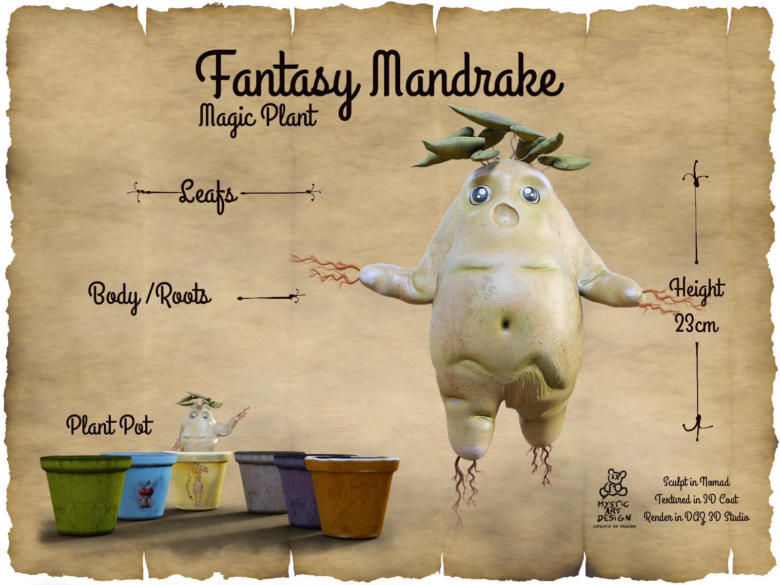 Fantasy Mandrake - Daz Content by MysticArtDesign