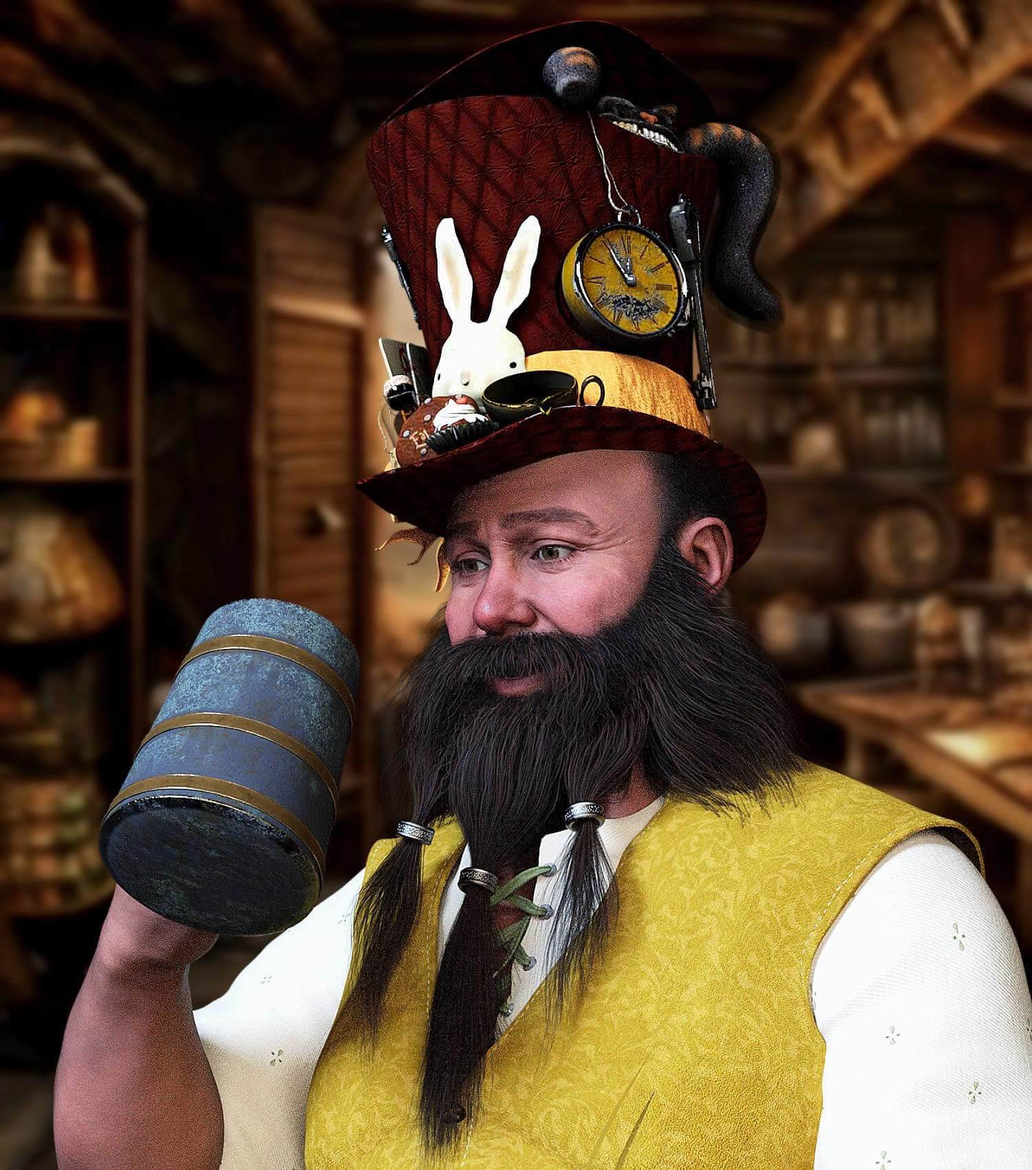 Follow The Wihte Rabbit Hat - Daz Content by MysticArtDesign